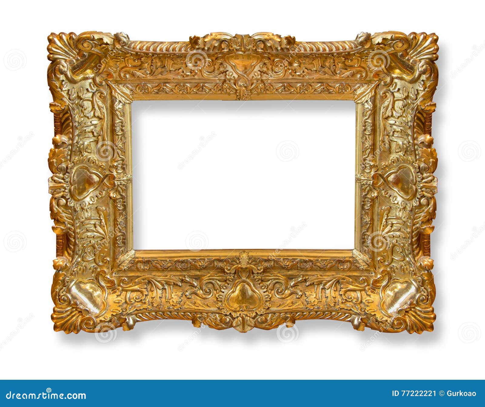 Gold old frame. stock image. Image of retro, baroque - 77222221