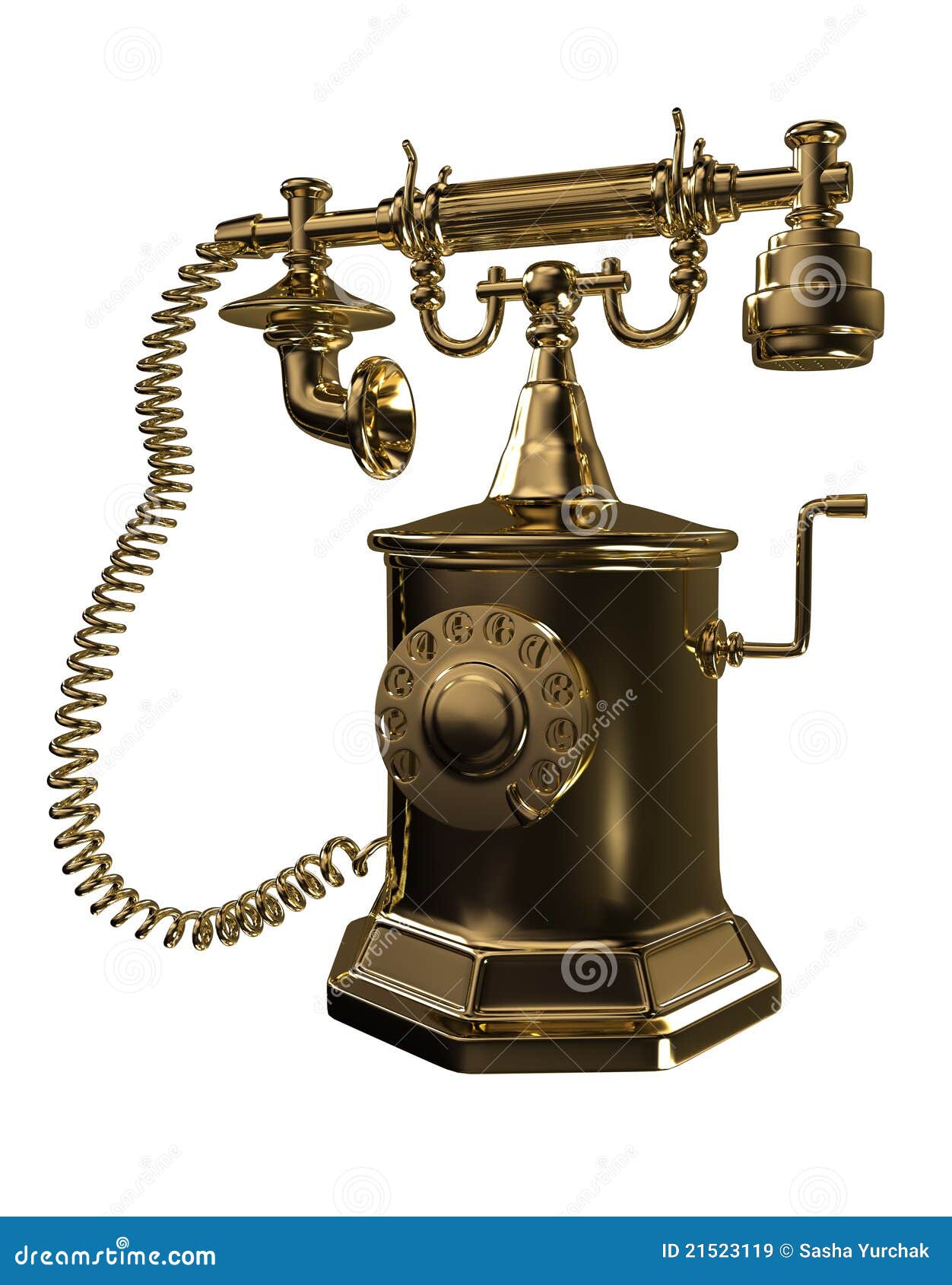 Gold old phone stock illustration. Illustration of telecommunication ...