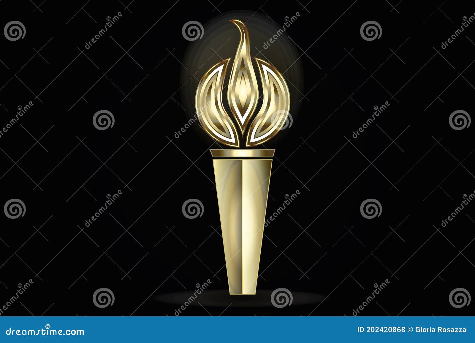Gold Sport Symbol Olympic Torch Logo Stock Vector - Illustration of ...