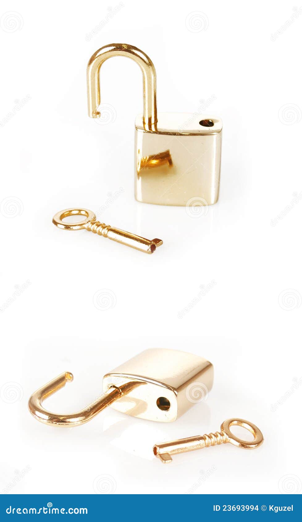 Gold open lock & key stock photo. Image of security - 23693994