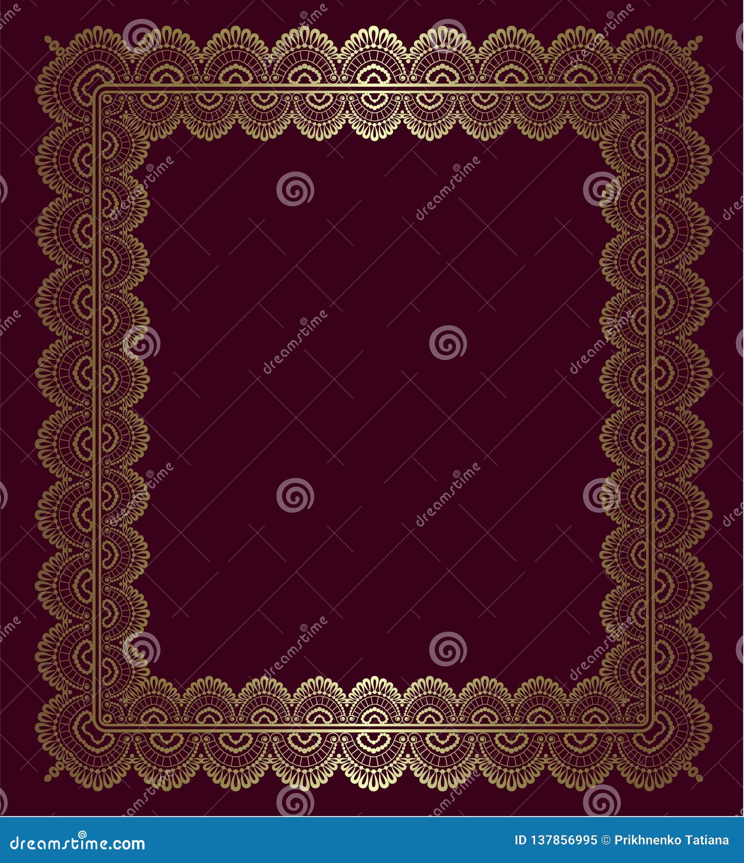 Gold openwork frame stock vector. Illustration of pattern - 137856995