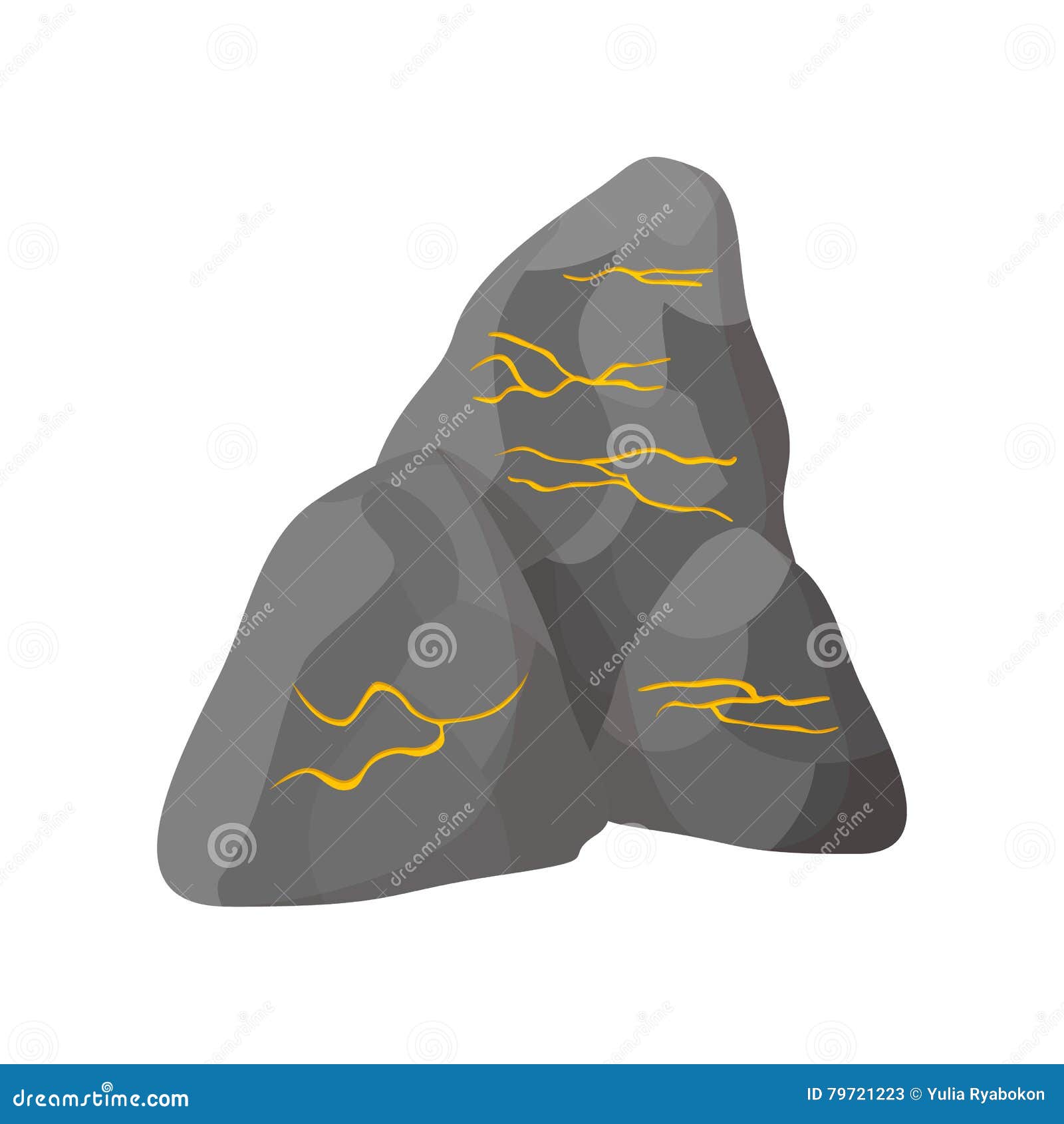 Gold ore cartoon icon stock vector. Illustration of rock - 79721223