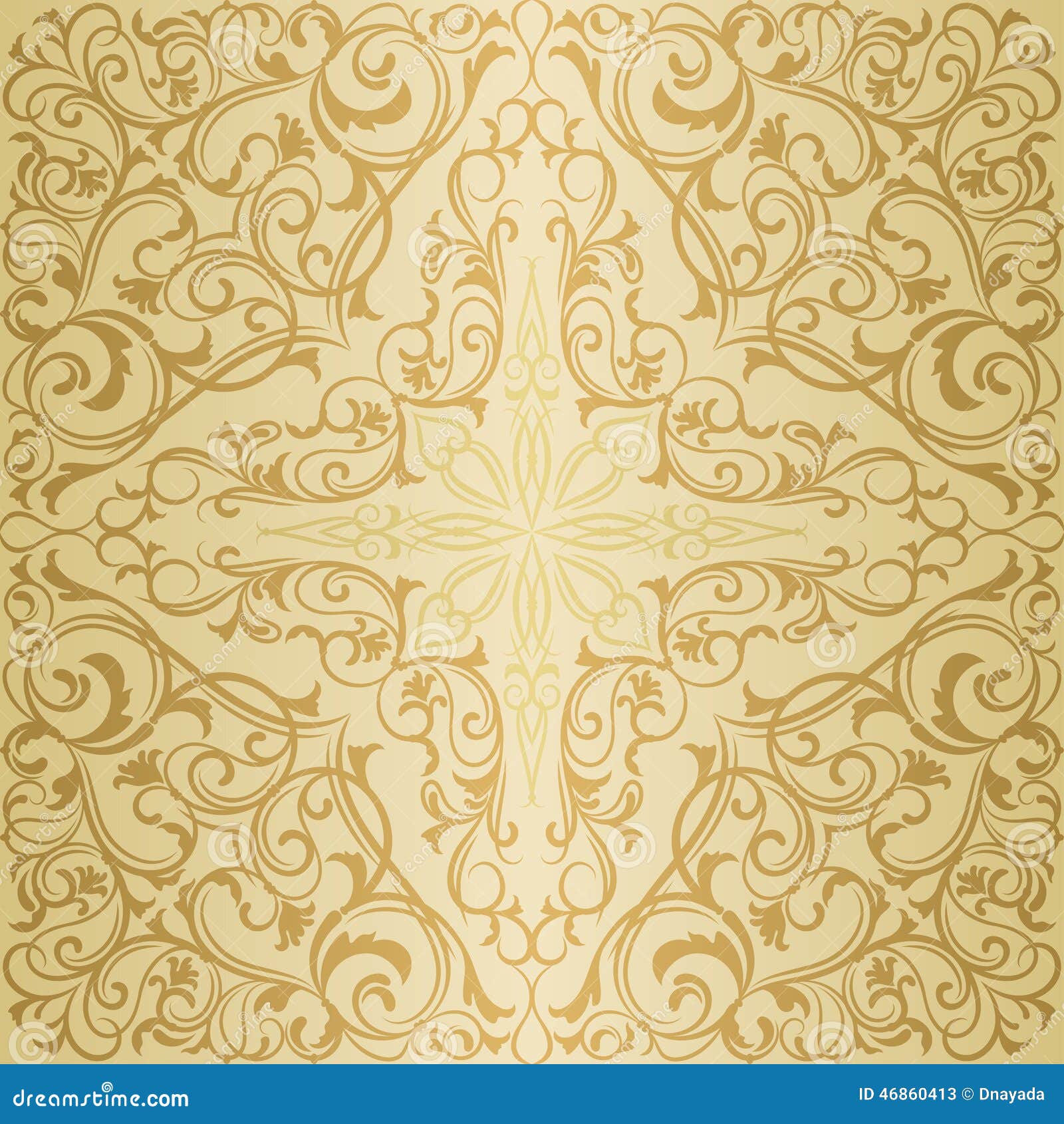 Gold-Orient-Muster vektor abbildung. Illustration von blühen - 46860413