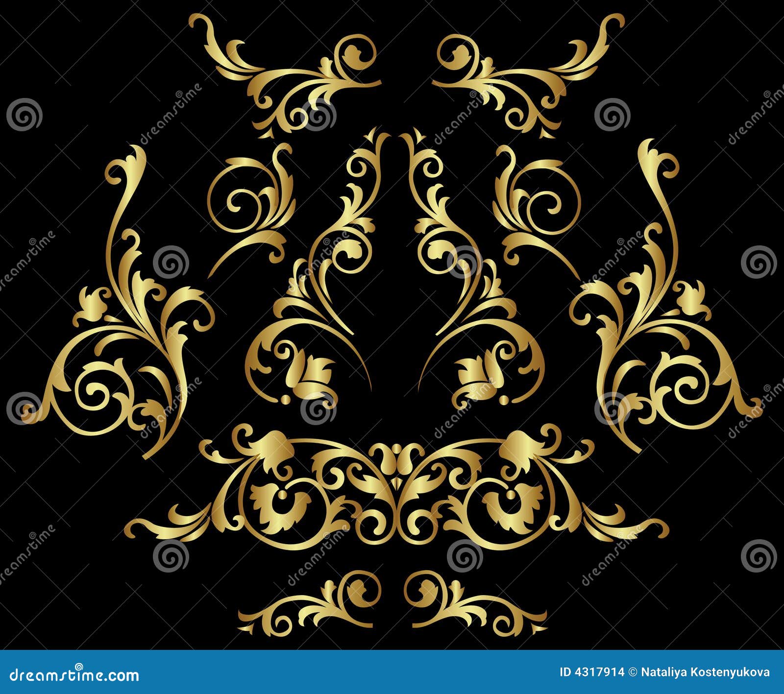 Gold ornament stock vector. Illustration of gold, painted - 4317914