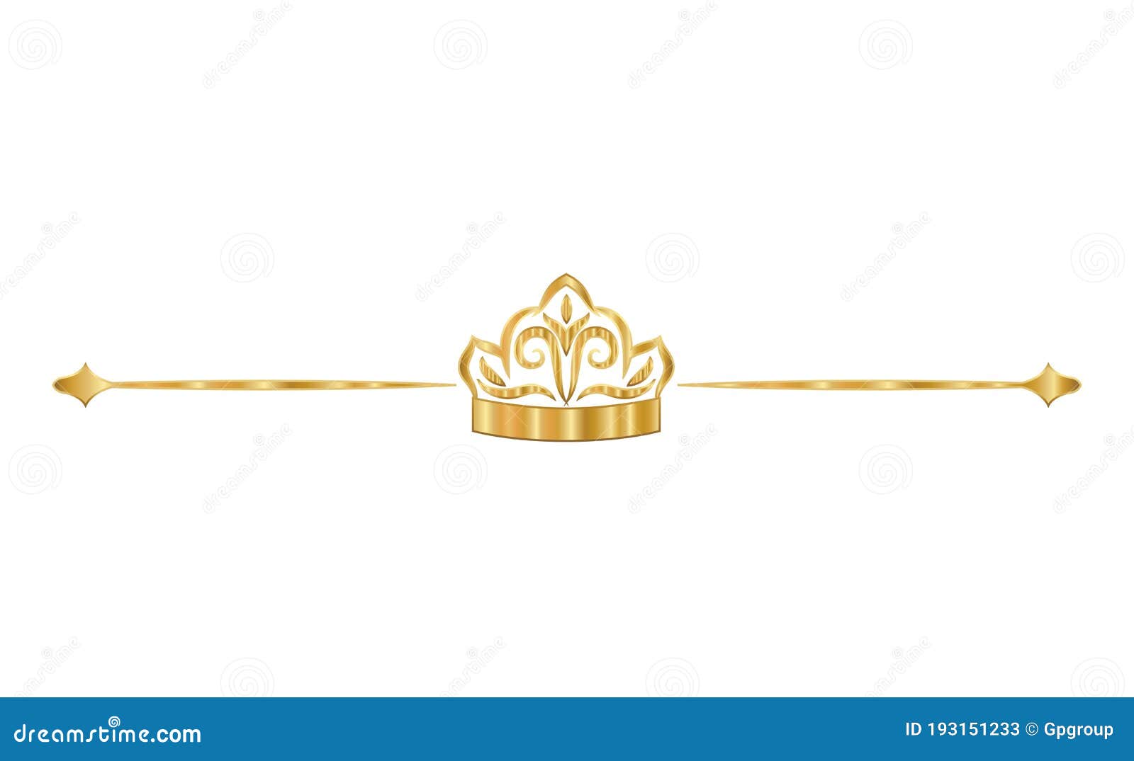 Gold Ornament in Arrow Shaped and Crown Vector Design Stock Vector ...