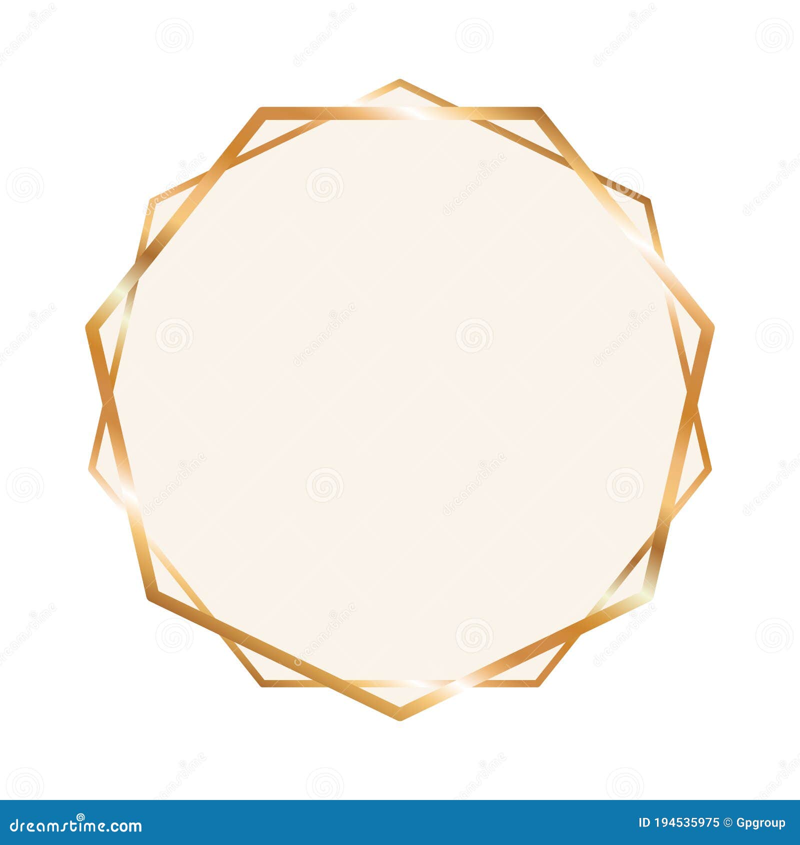 Gold Ornament Frame in Circle Shaped Vector Design Stock Vector ...
