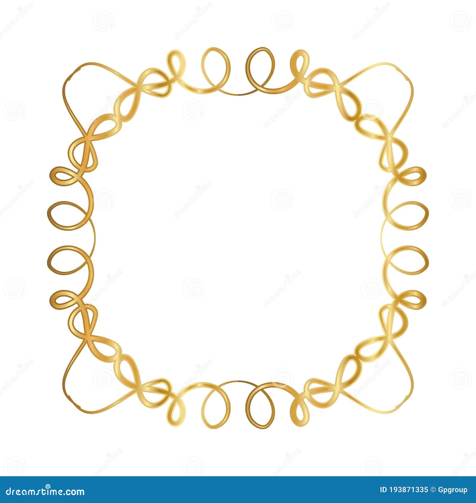 Gold Ornament Frame with Curves Vector Design Stock Vector ...
