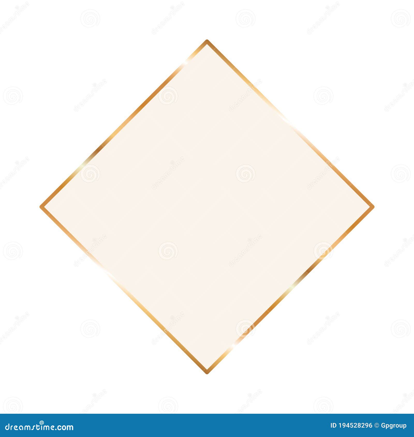 Gold Ornament Frame in Diamond Shaped Vector Design Stock Vector ...