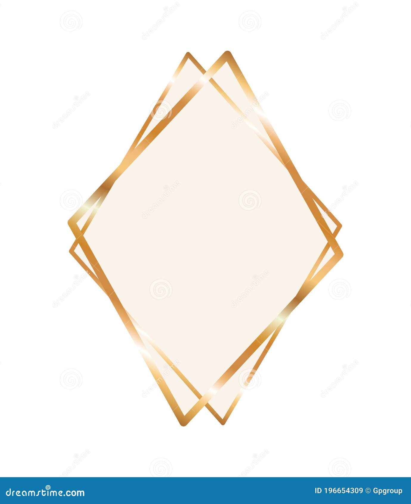 Gold Ornament Frame in Diamond Shaped Vector Design Stock Vector ...