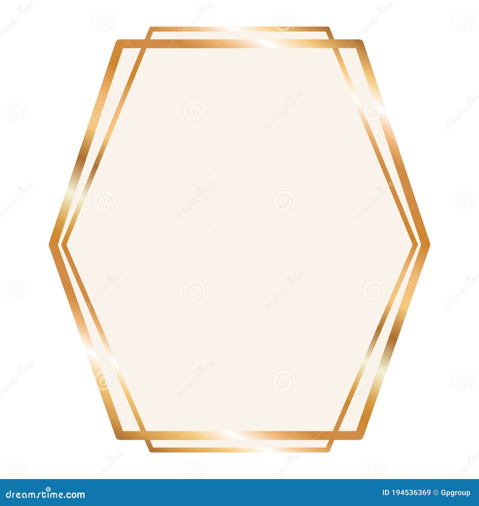 Gold Ornament Frame in Hexagon Shaped Vector Design Stock Vector ...