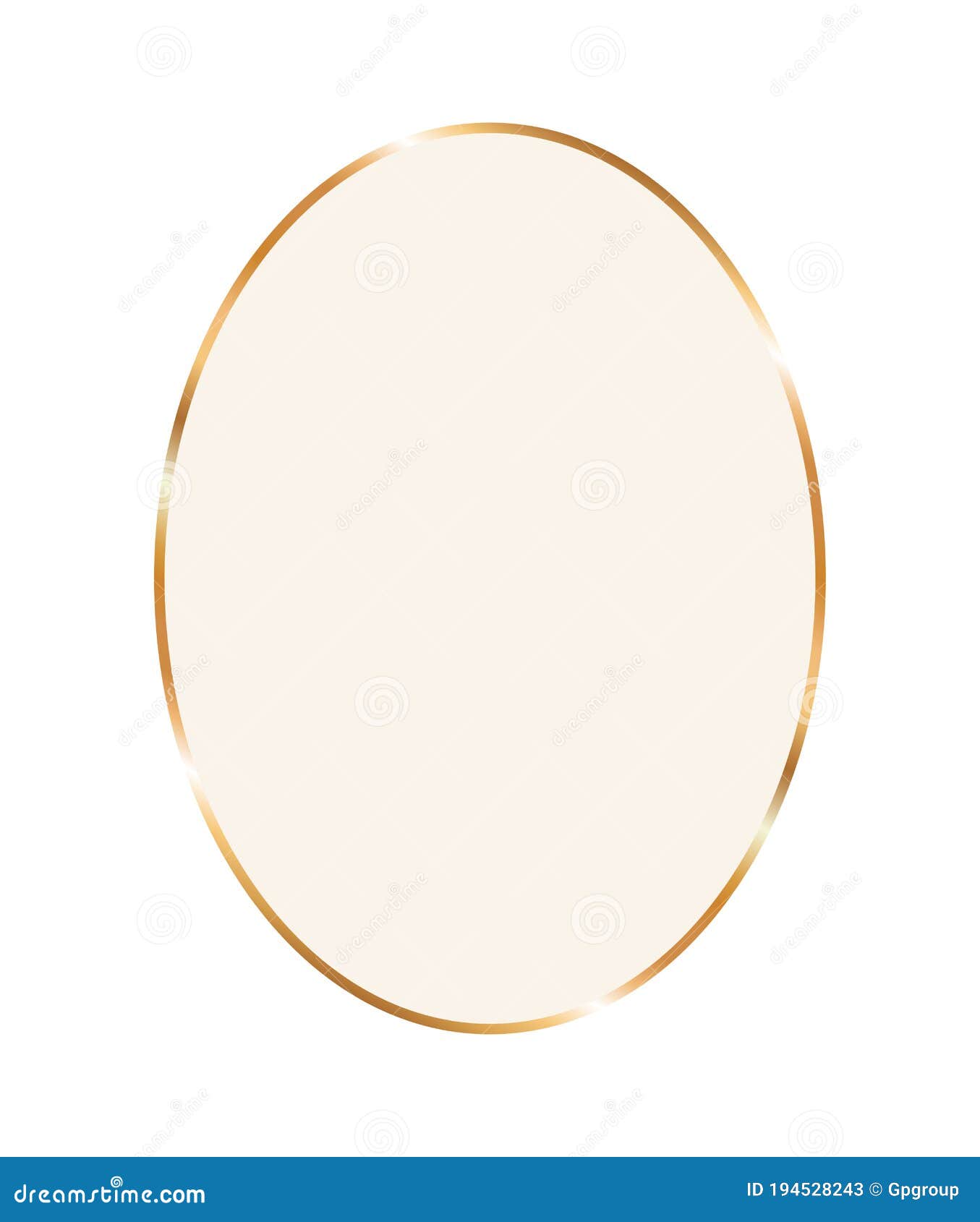 Gold Ornament Frame in Oval Shaped Vector Design Stock Vector ...