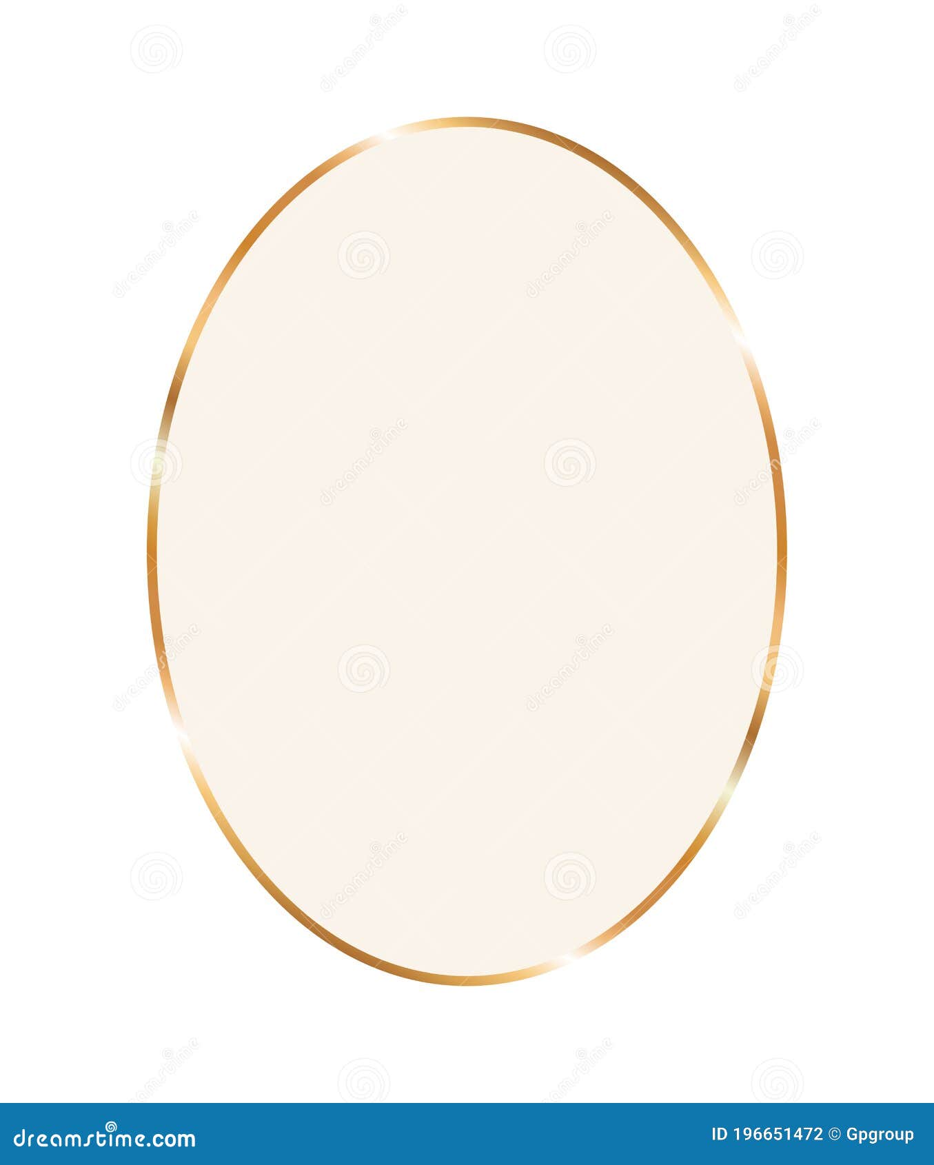 Gold Ornament Frame in Oval Shaped Vector Design Stock Vector ...