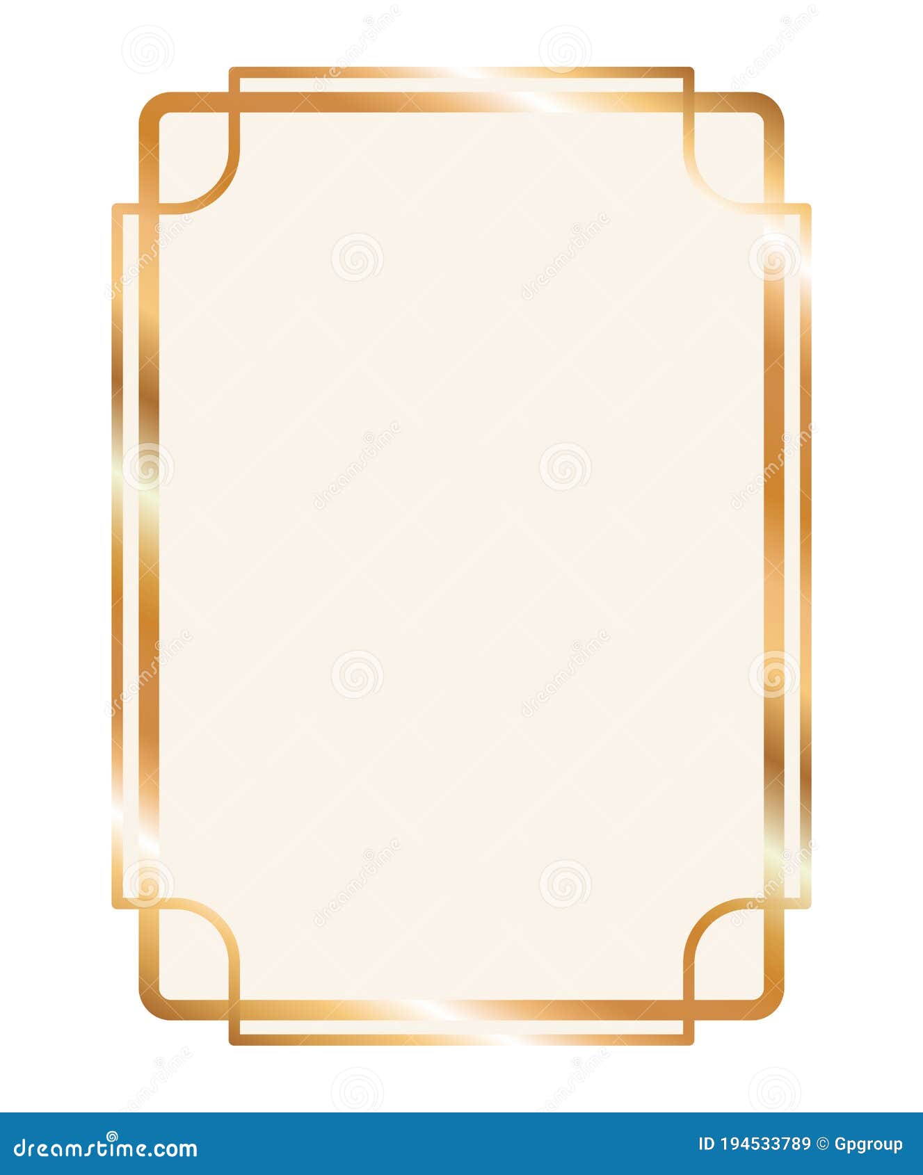 Gold Ornament Frame in Rectangle Shaped Vector Design Stock Vector ...