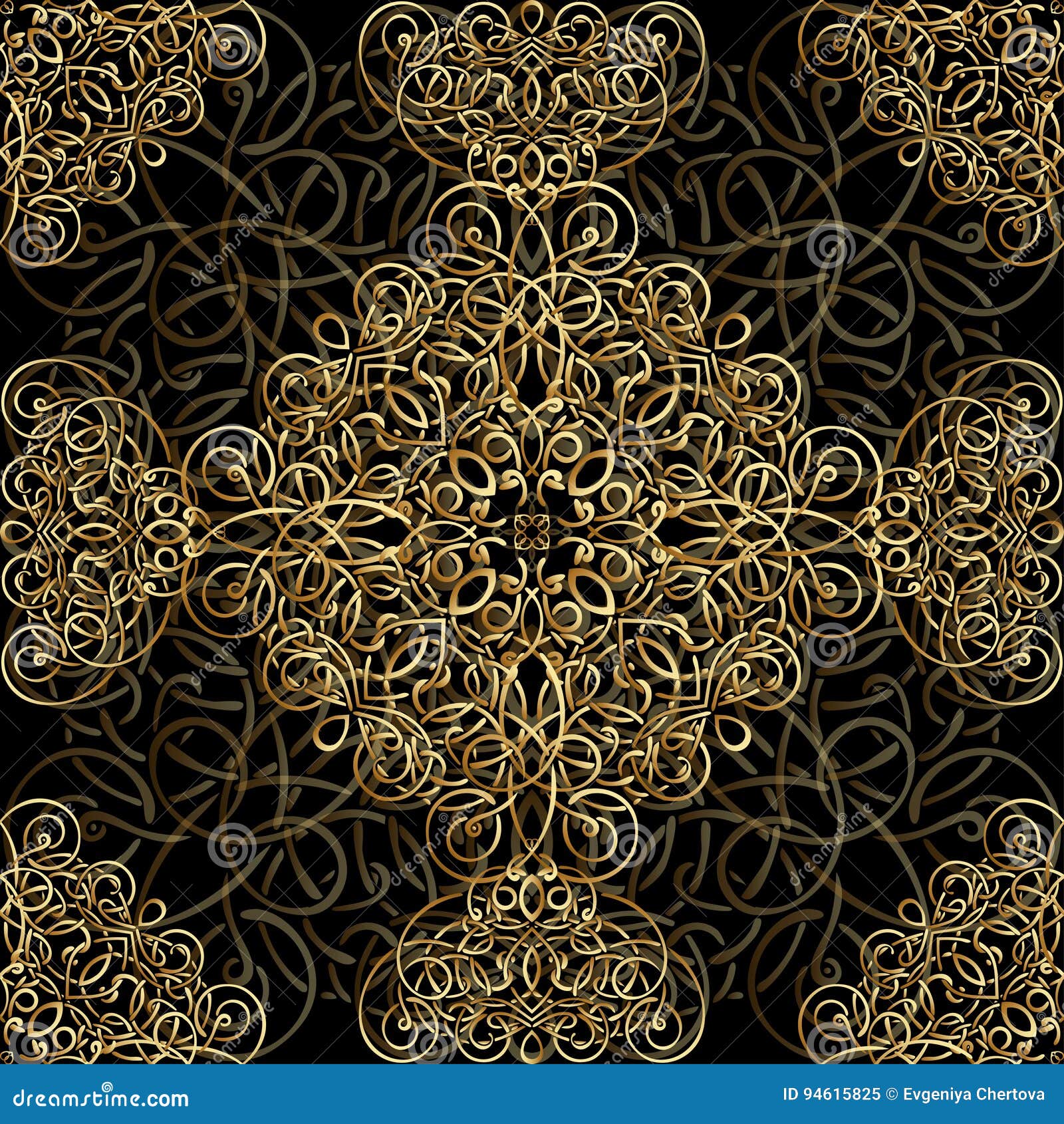 Gold Ornament, Seamless Pattern, Vector Background, Precious Decorative ...
