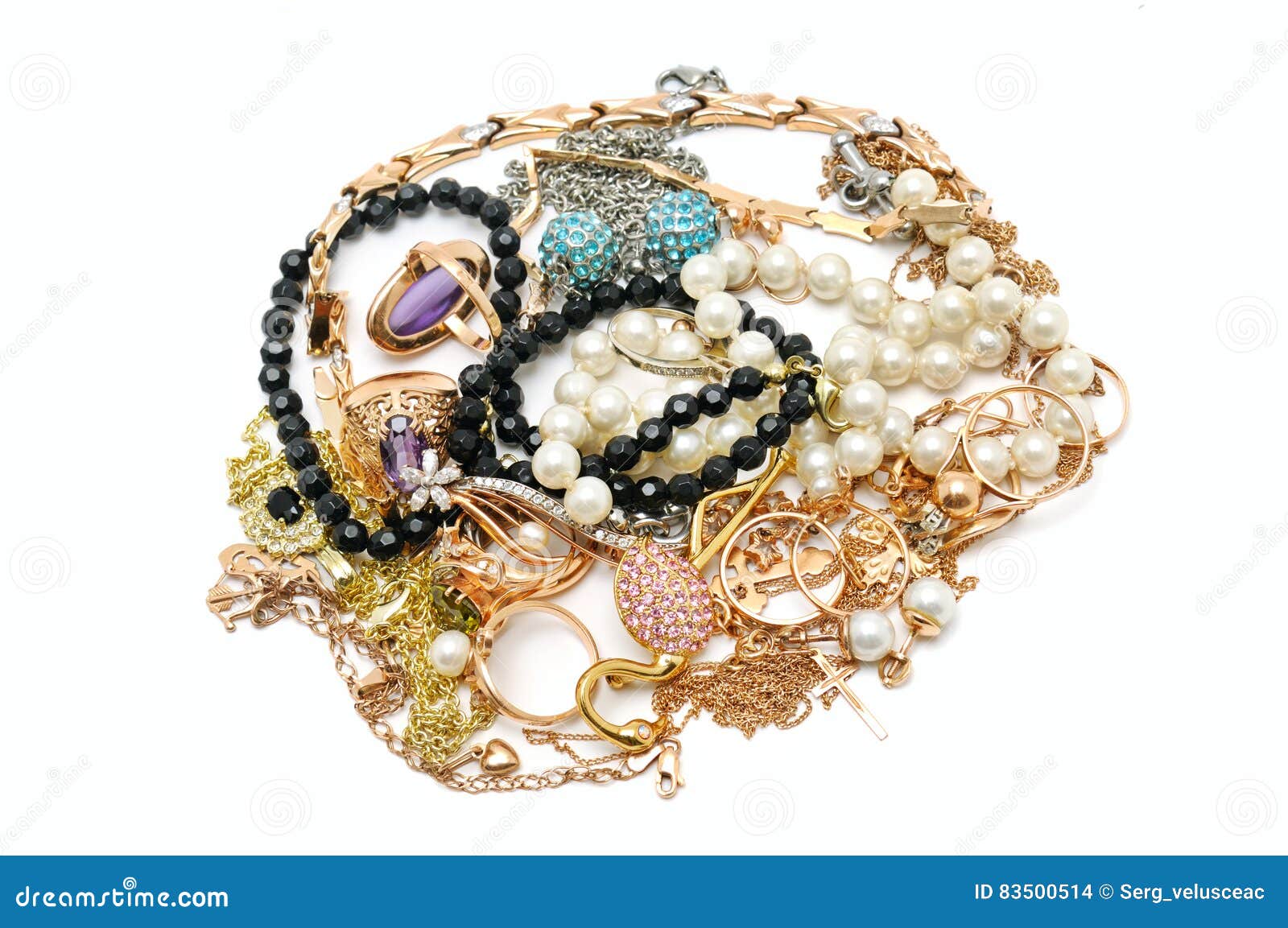 Gold ornaments stock photo. Image of pendant, pearl, brilliant - 83500514