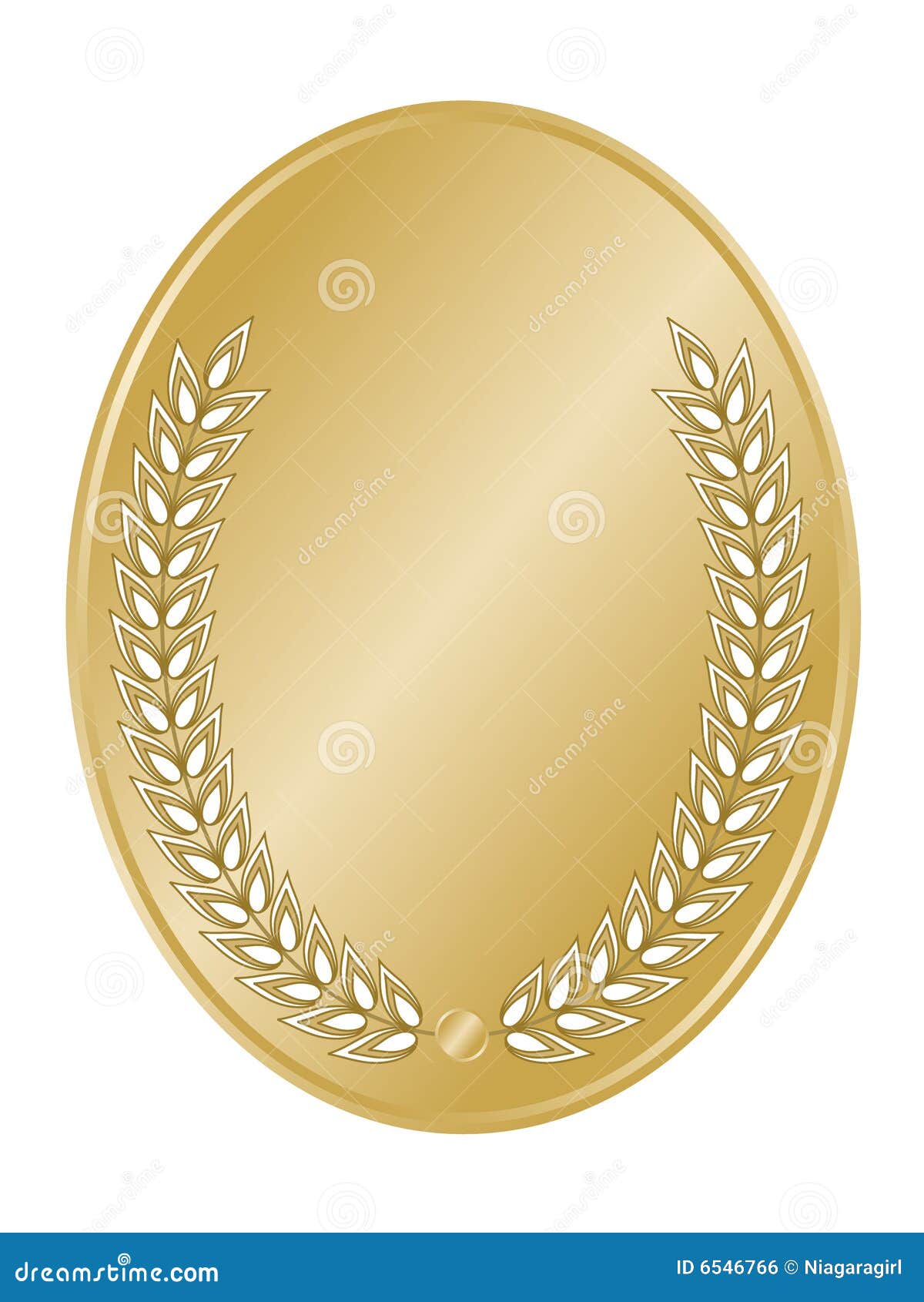 Gold Oval Crest stock vector. Illustration of branches - 6546766