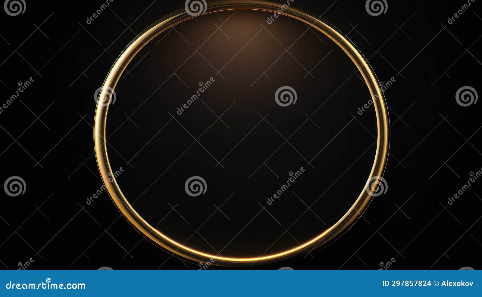 Gold Oval Frame on a Black Background. 3d Rendering, 3d Illustration ...