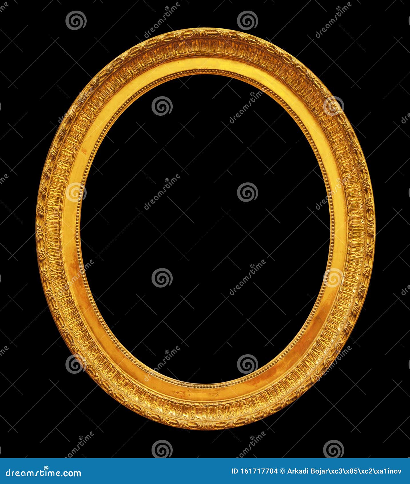 Gold Oval Frame Elegant Vintage Interesting Design Isolated On Black ...