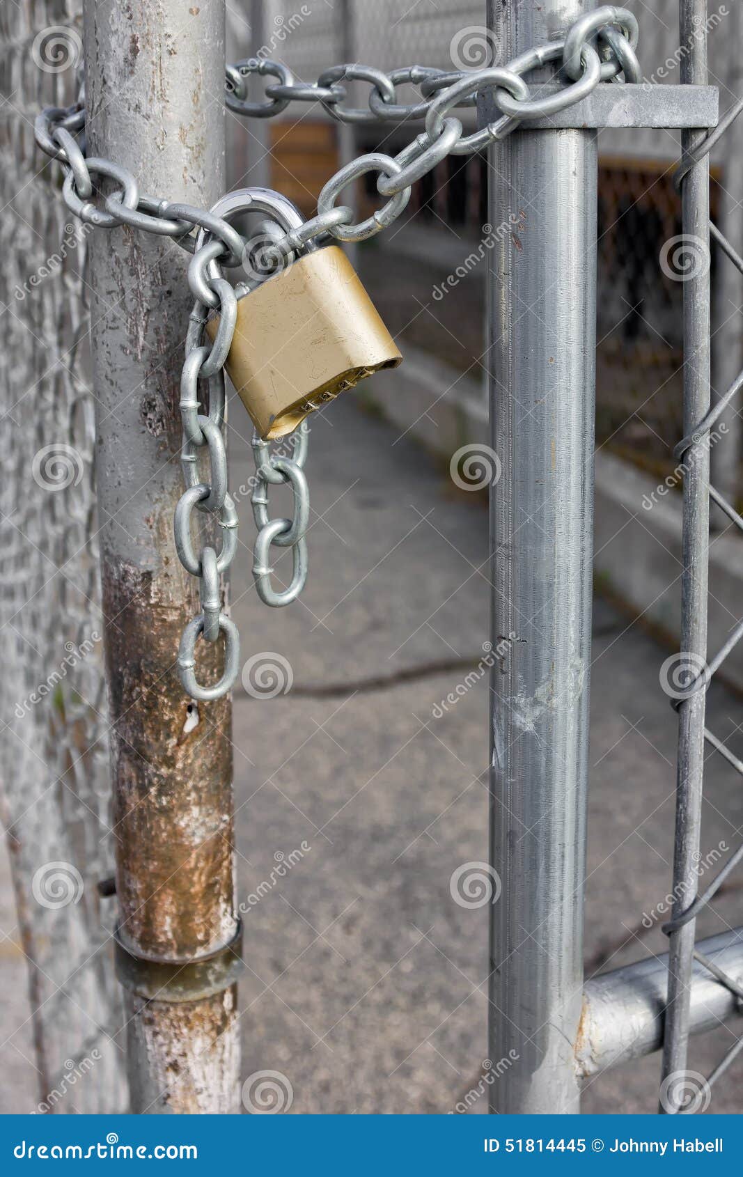 Gold Padlock on Chainlink Fence Stock Image - Image of chainlink ...
