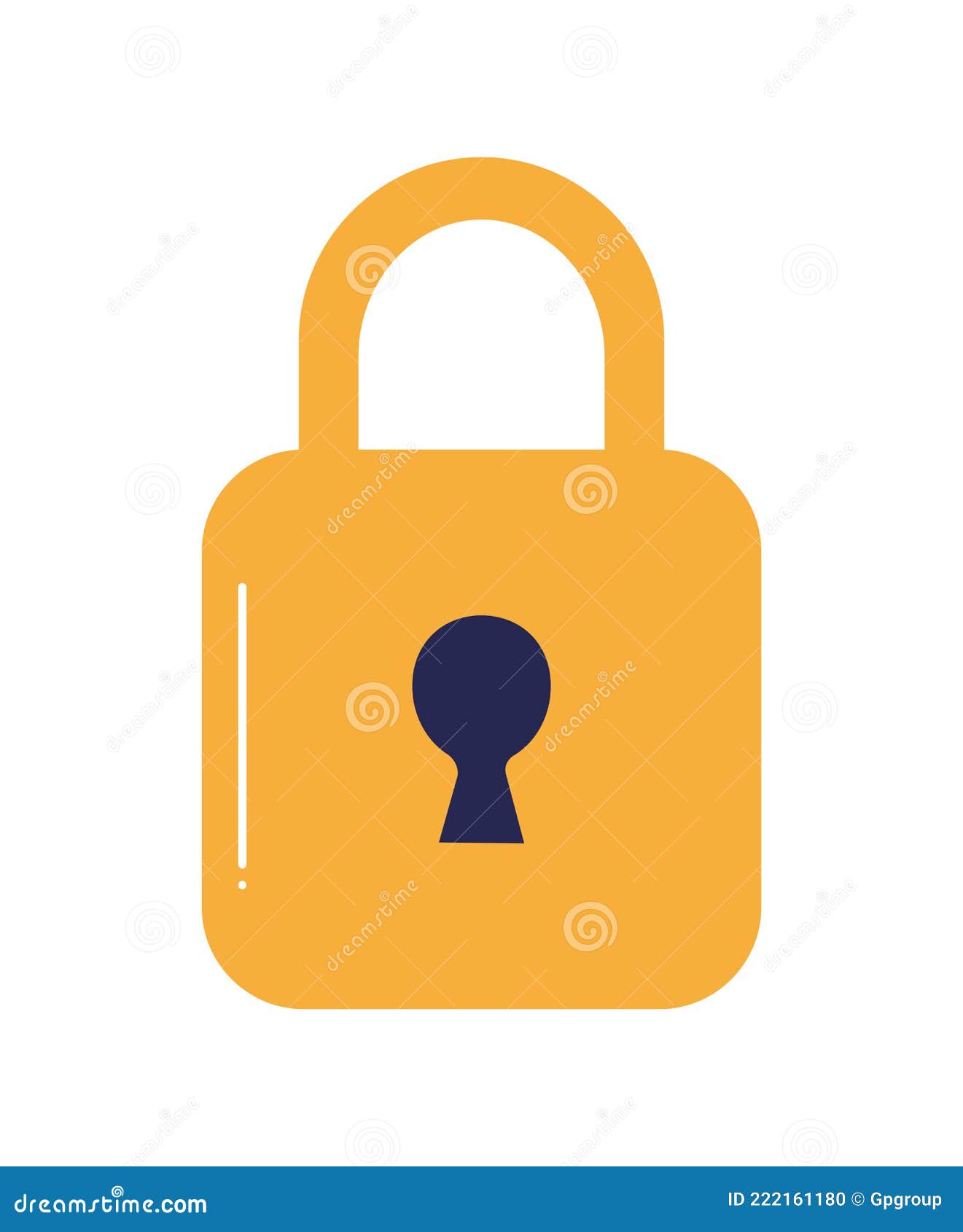 Gold padlock design stock vector. Illustration of safety - 222161180