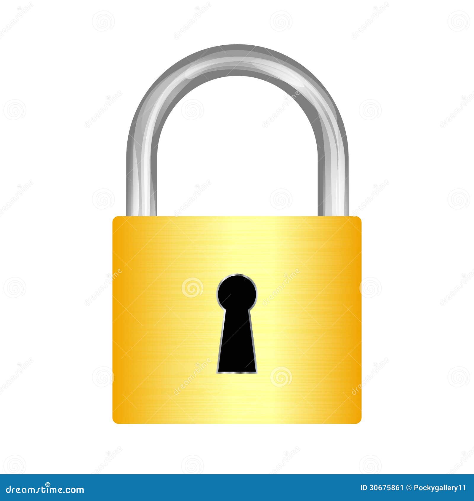 Gold padlock stock illustration. Illustration of decoration - 30675861