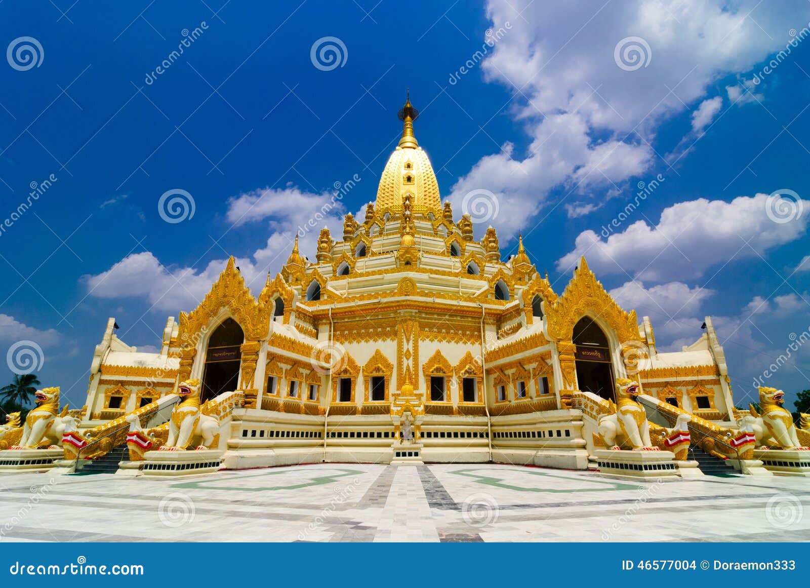 Gold pagoda. Myanmar stock photo. Image of open, burma - 46577004