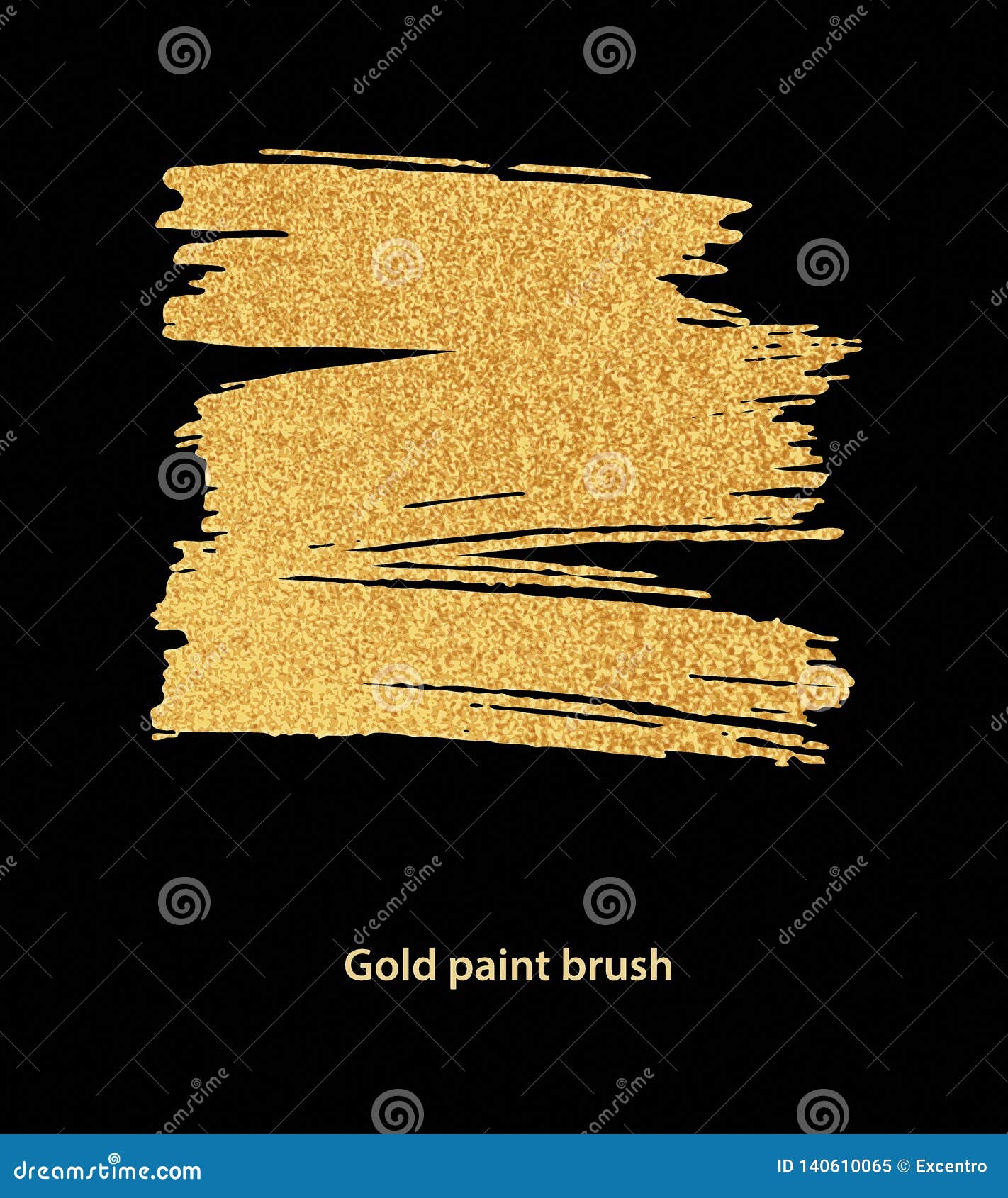 Gold paint brush stock vector. Illustration of greeting - 140610065