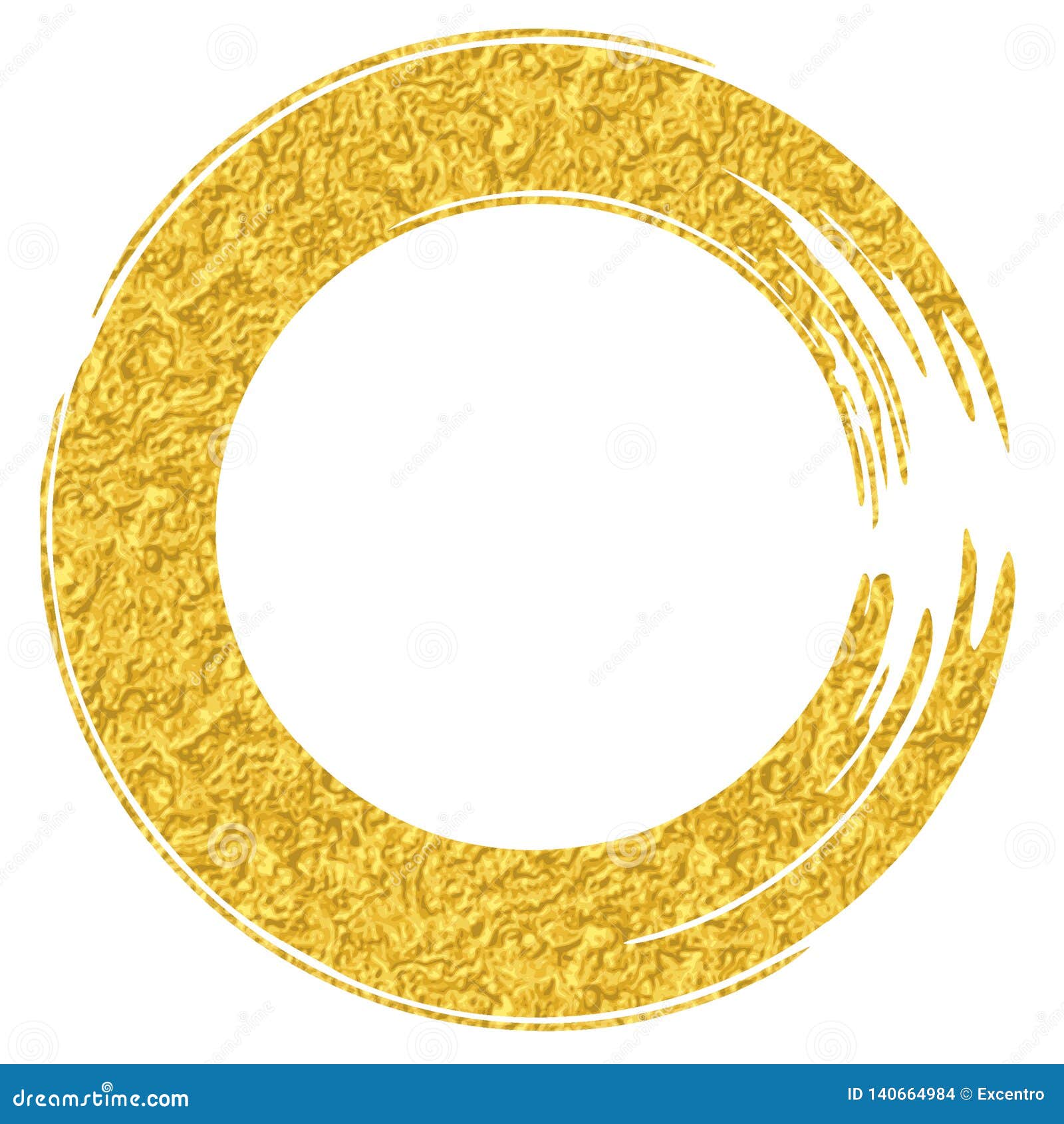 Gold paint brush stock vector. Illustration of vector - 140664984