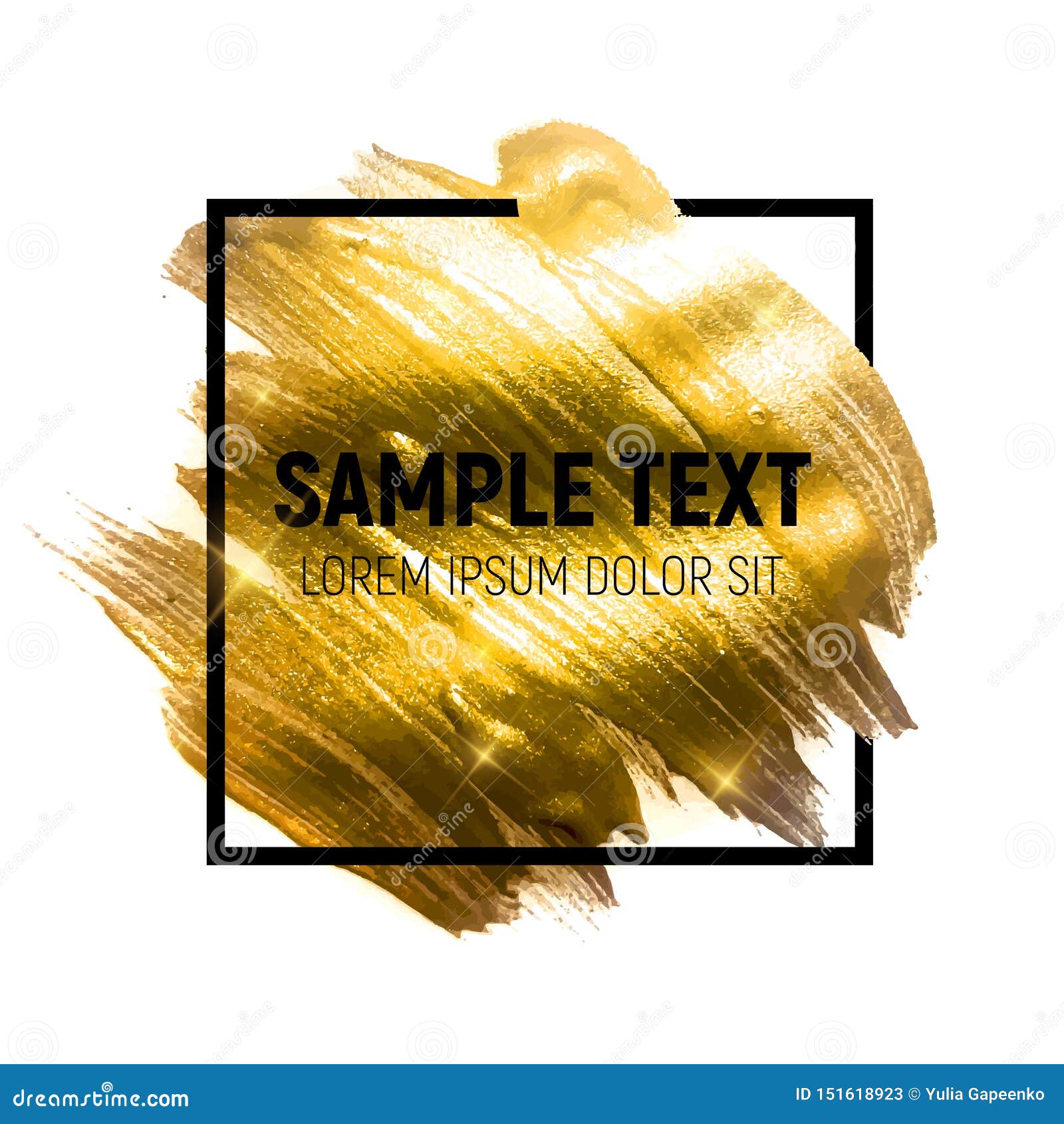 Gold Paint Glittering Textured Art Illustration. Vector Illustration ...