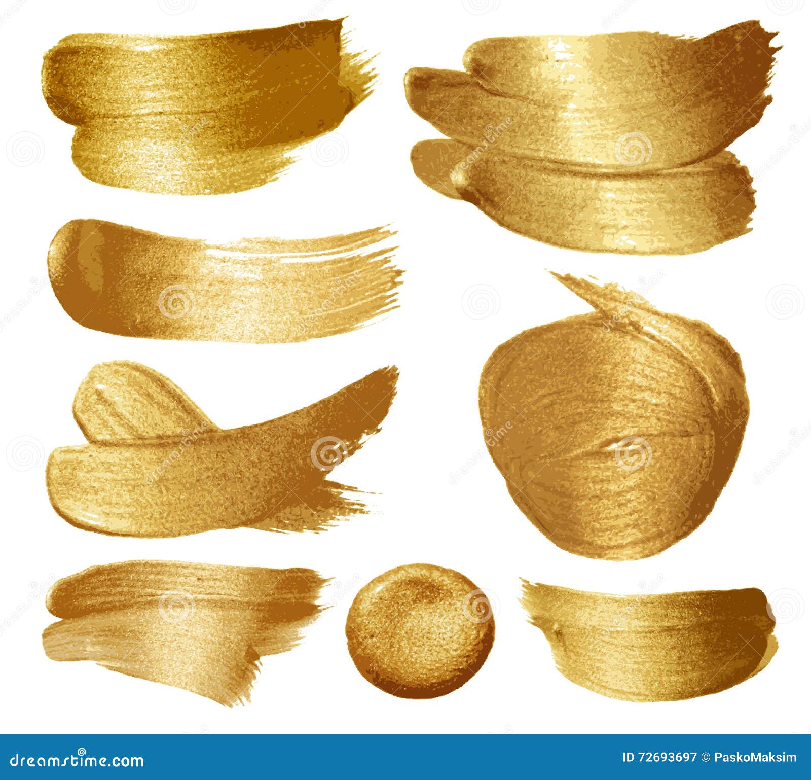 Gold Paint Splash Smear Stroke Stain, Brush Stroke. Abstract Gold ...