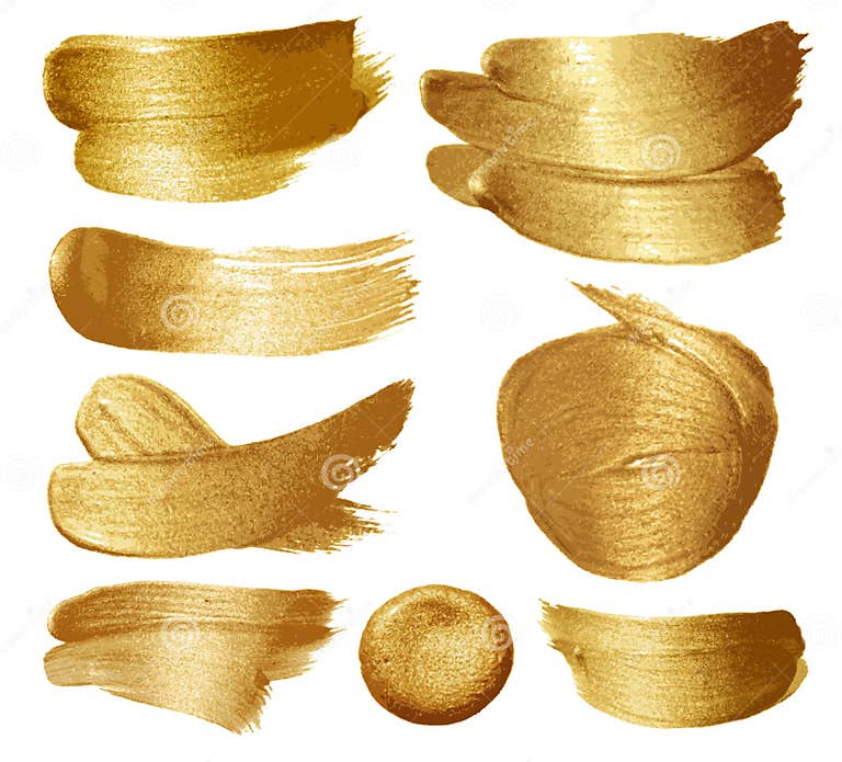 Gold paint set stock vector. Illustration of backdrop - 72693697