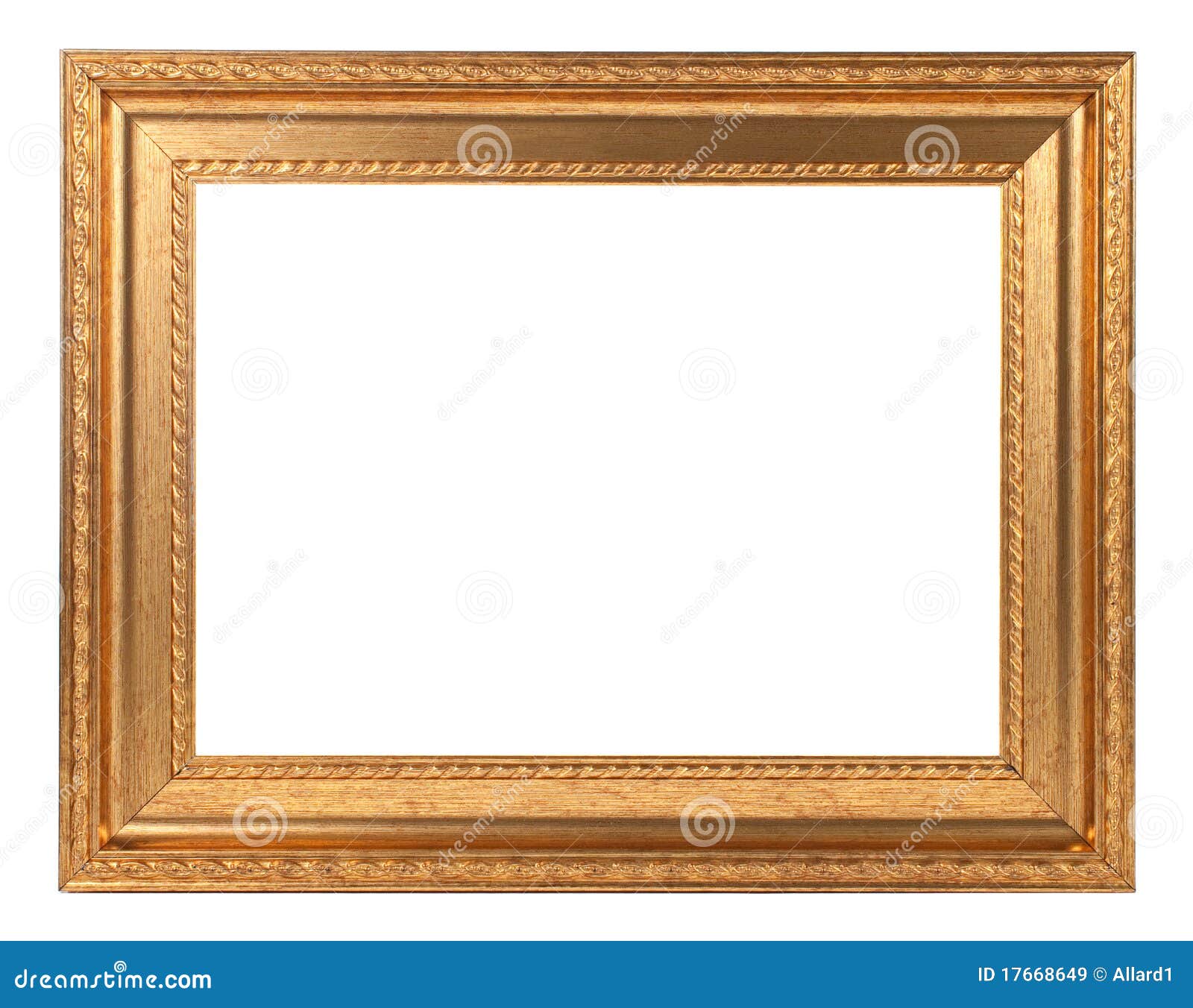 Gold Painted Wooden Picture Frame Stock Image - Image of wood, white ...