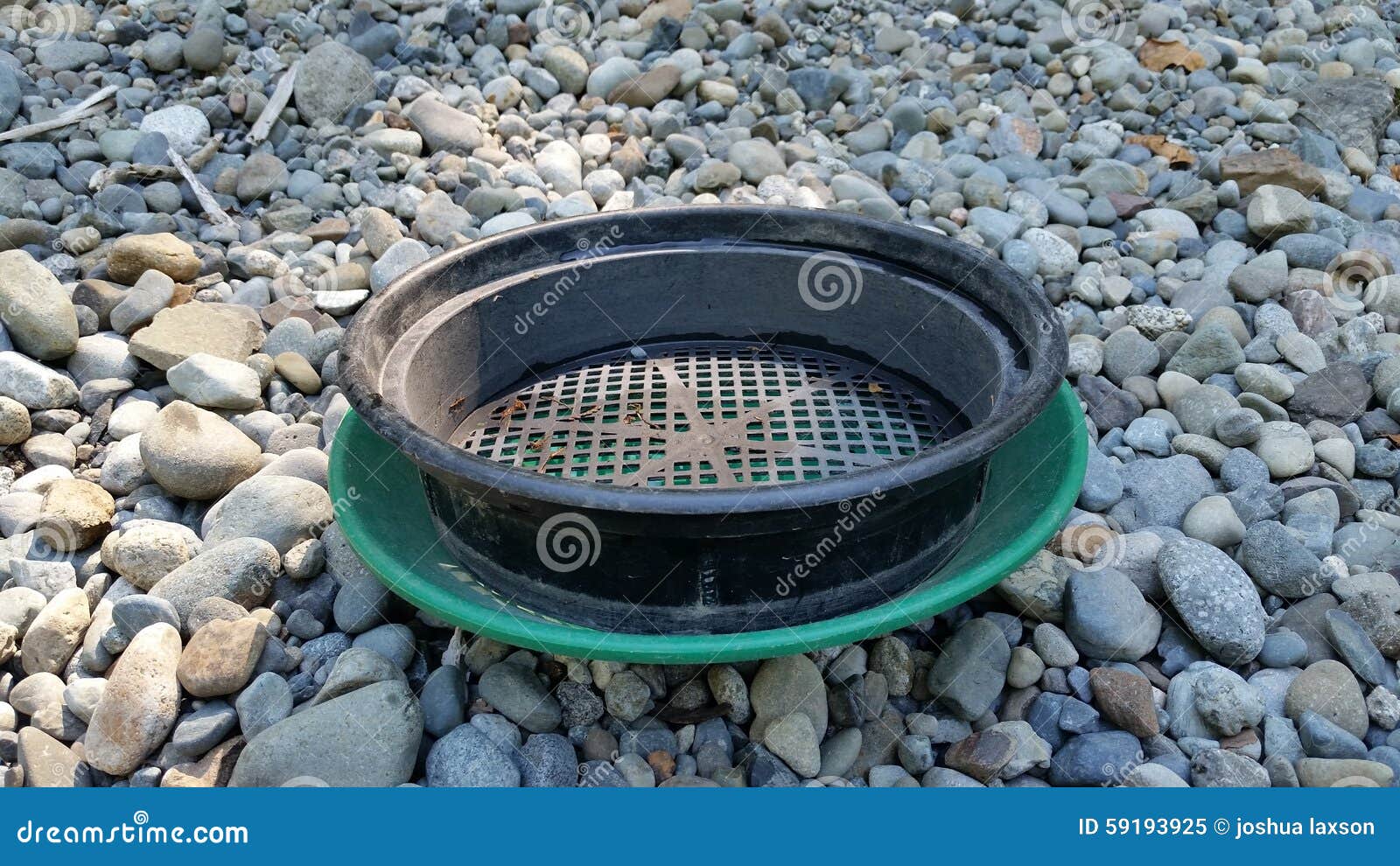 Gold pan and classifier stock image. Image of river, prospecting - 59193925