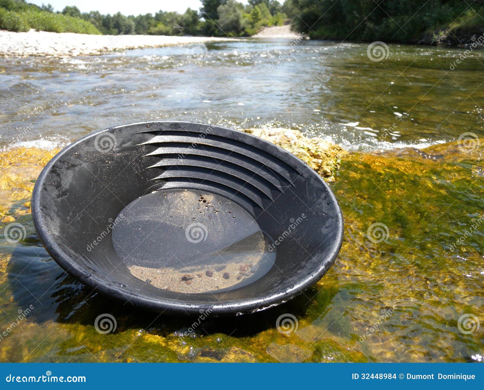 Gold pan stock photo. Image of river, gold, panning, outdoors - 32448984