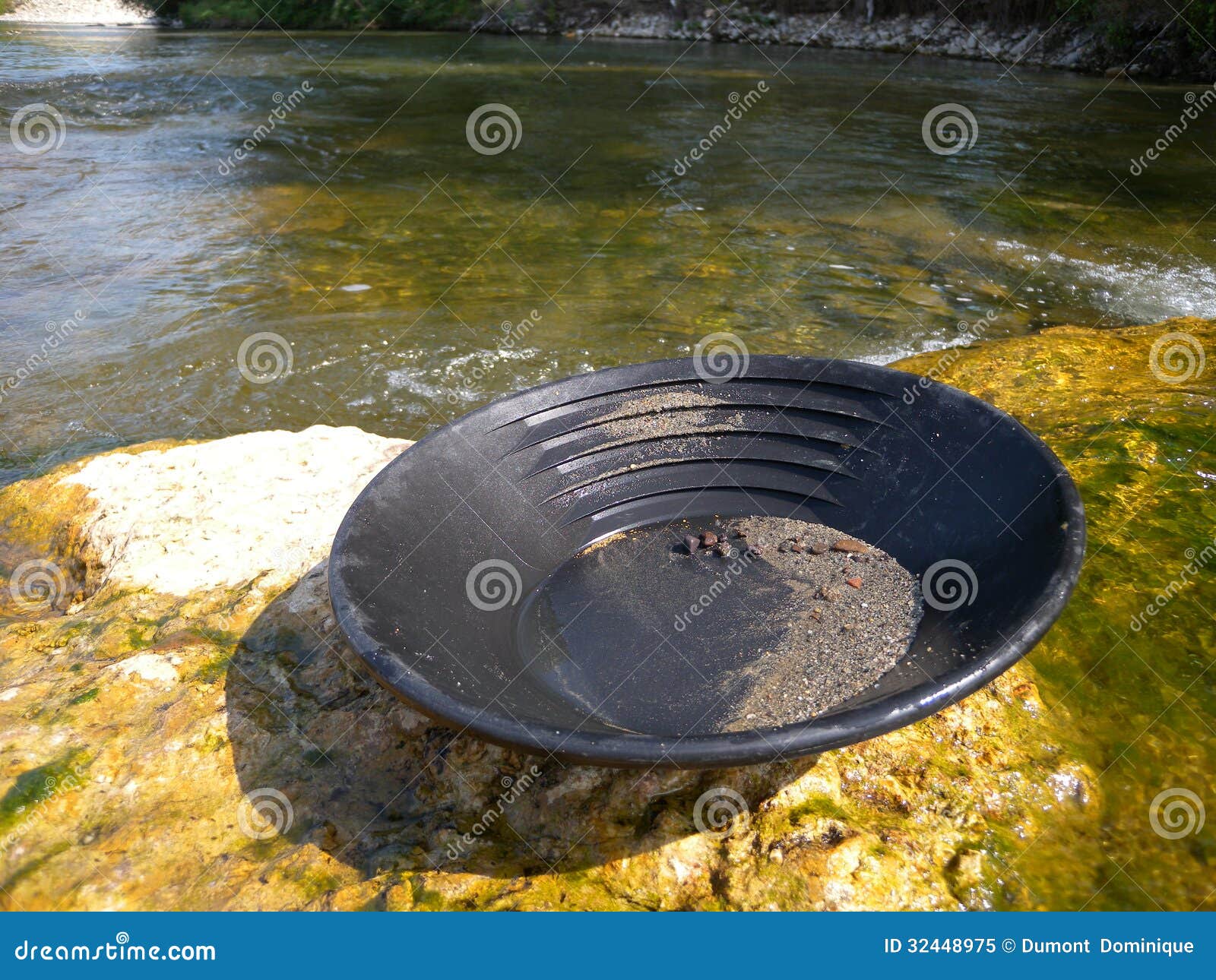 Gold pan stock image. Image of water, rare, flakes, minerl - 32448975