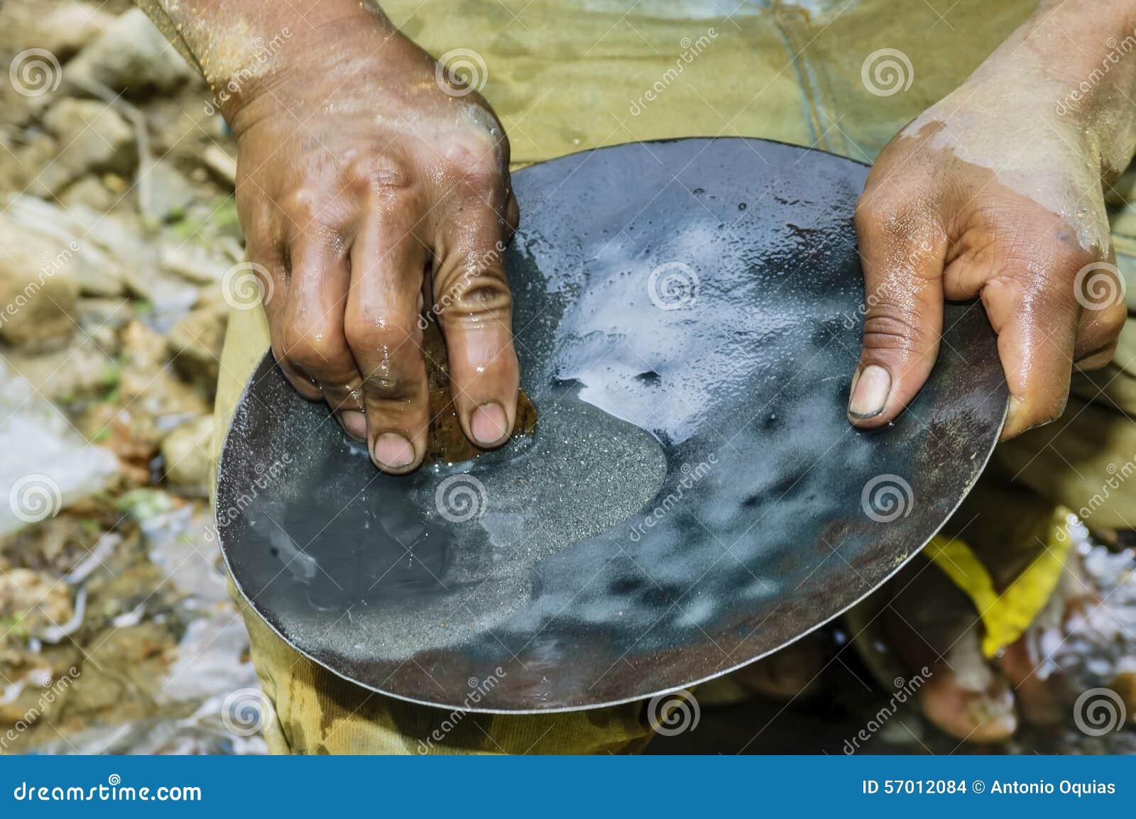 Gold Panner stock photo. Image of riverbed, trade, gravel - 57012084