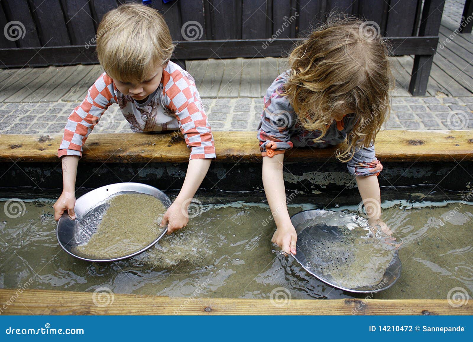 Gold panning stock photo. Image of cute, activity, girl - 14210472