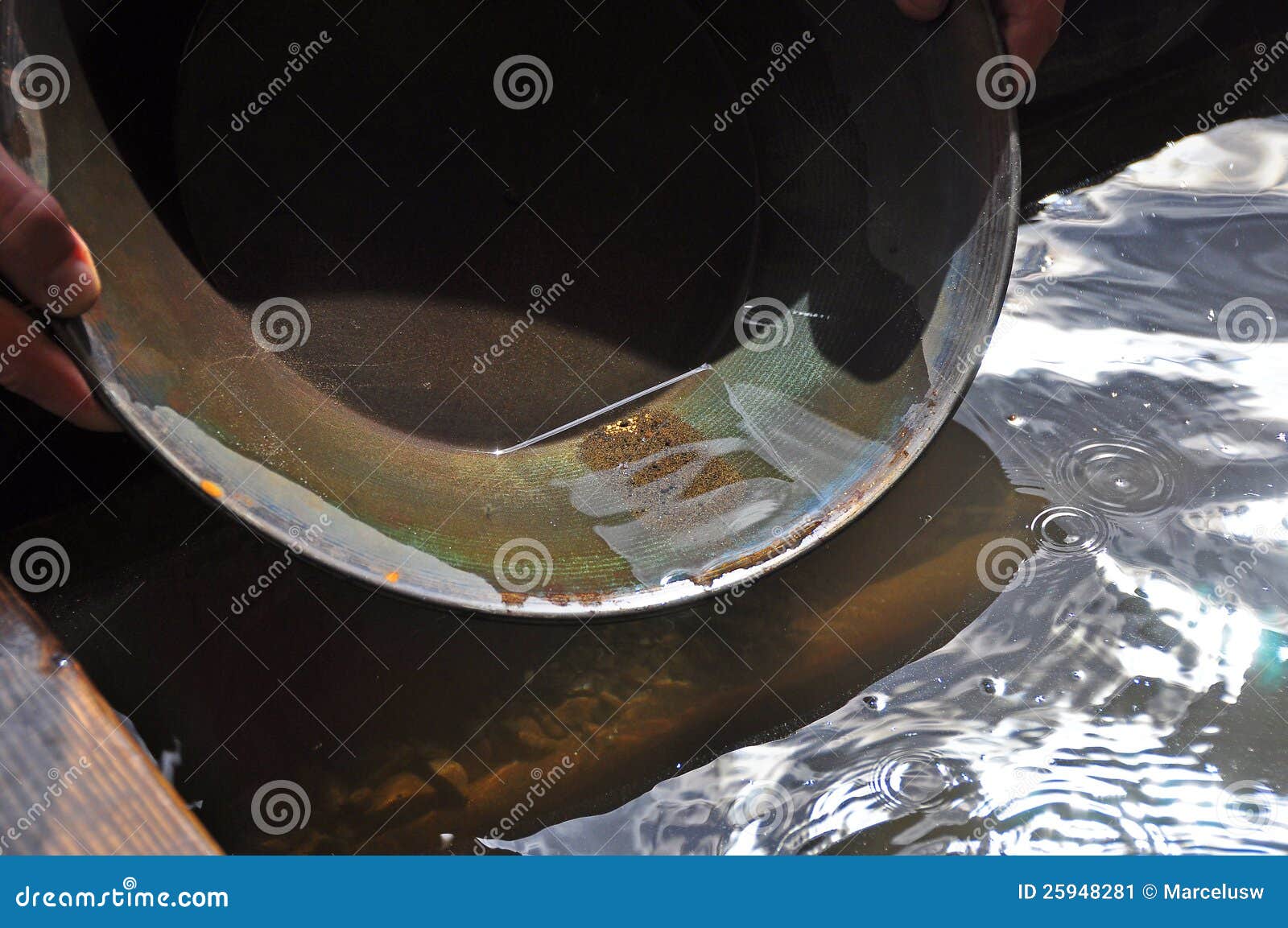 Gold panning stock image. Image of river, searching, gold - 25948281