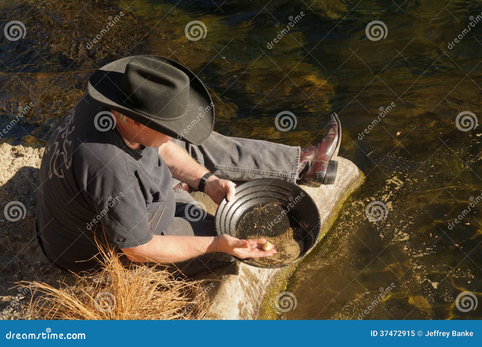 Gold panning stock image. Image of panning, miner, sifting - 37472915