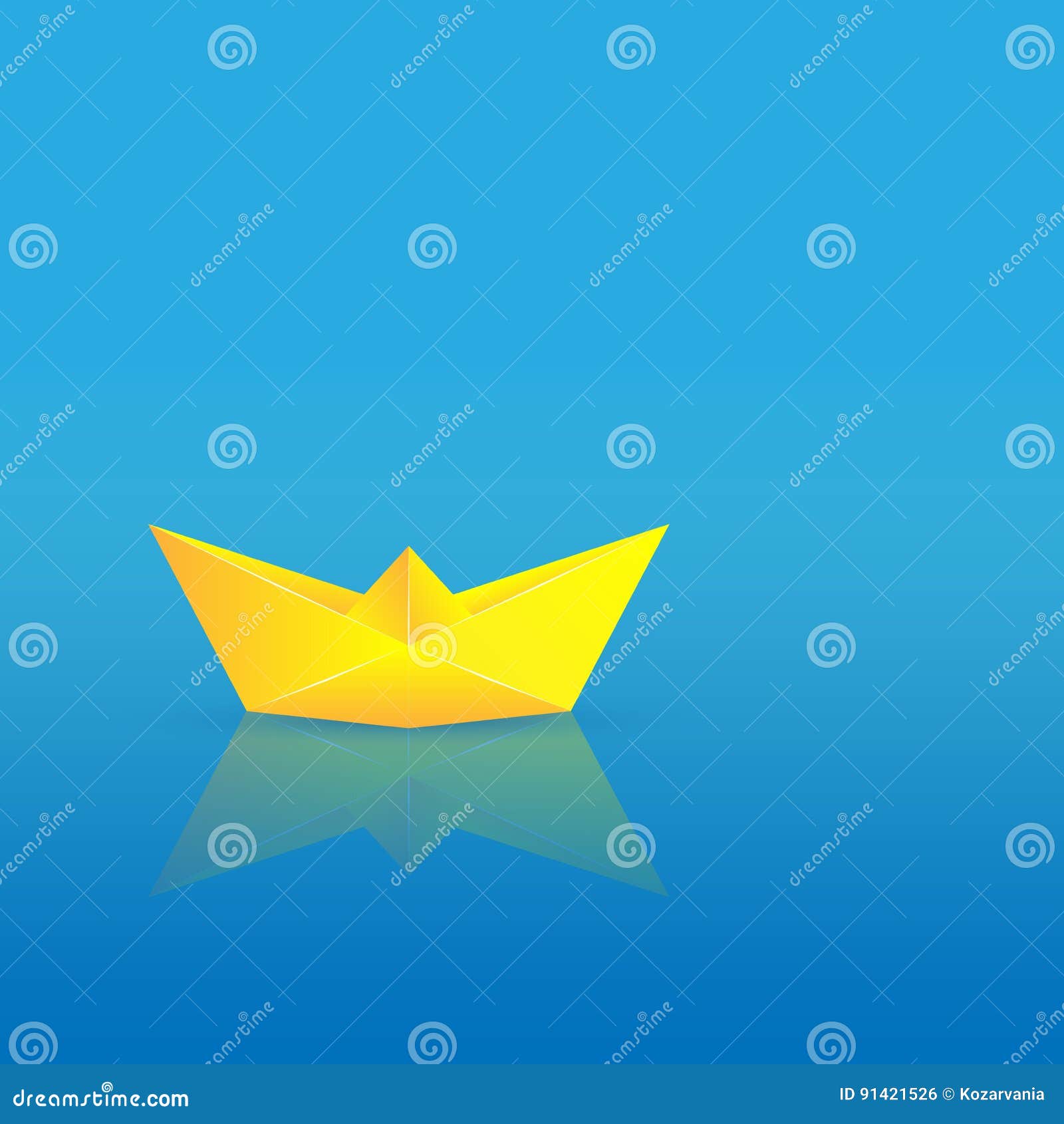 Gold paper boat stock vector. Illustration of white, origami - 91421526