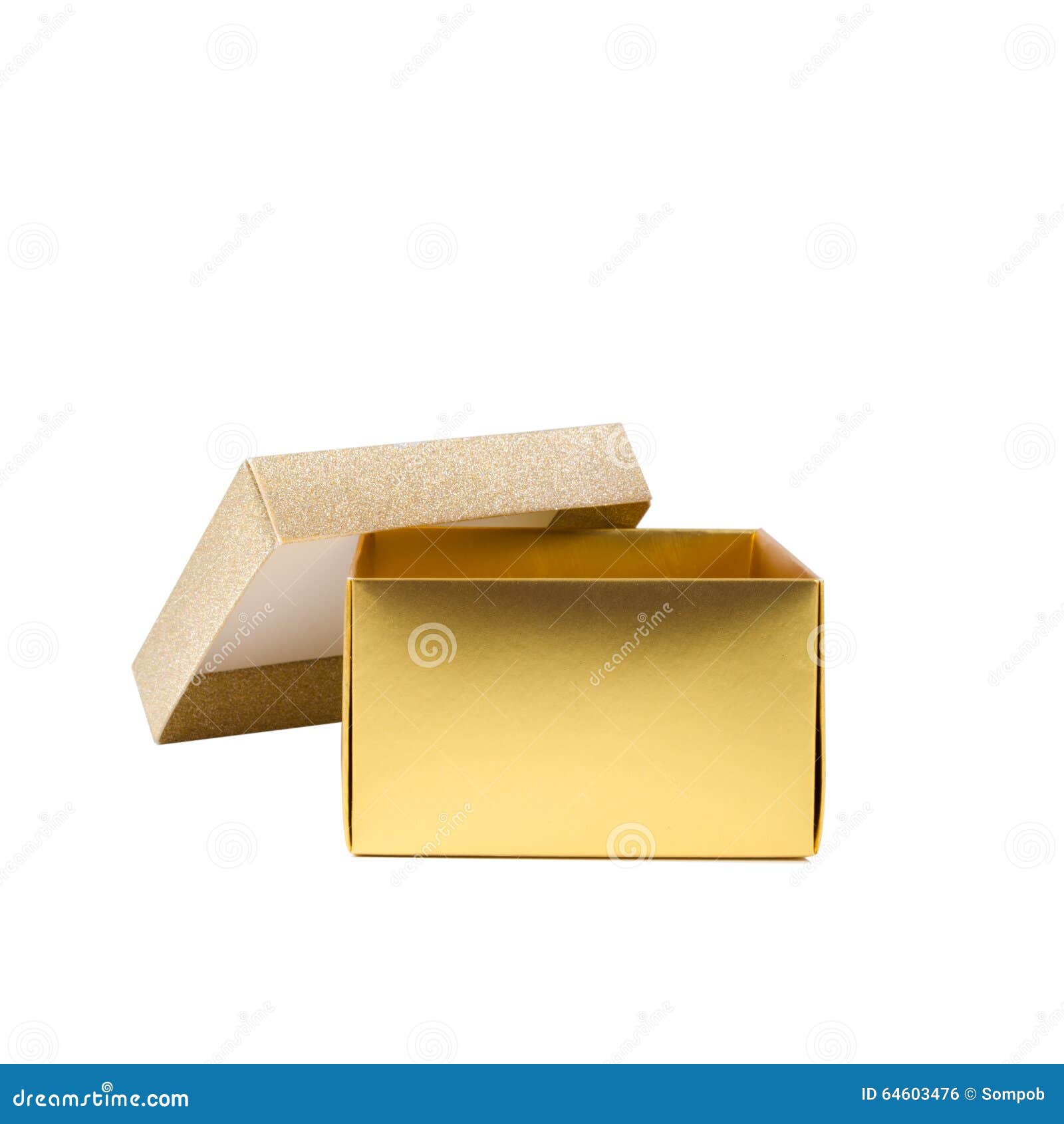 Gold Paper Box on White Background with Clipping Path. Stock Photo ...