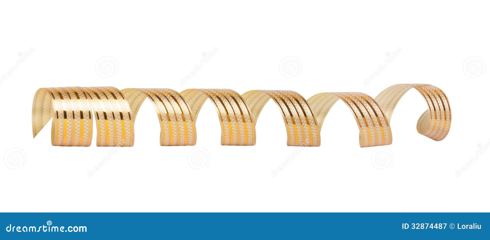 Gold Paper Horizontal Ribbon Stock Image - Image of gold, decoration ...