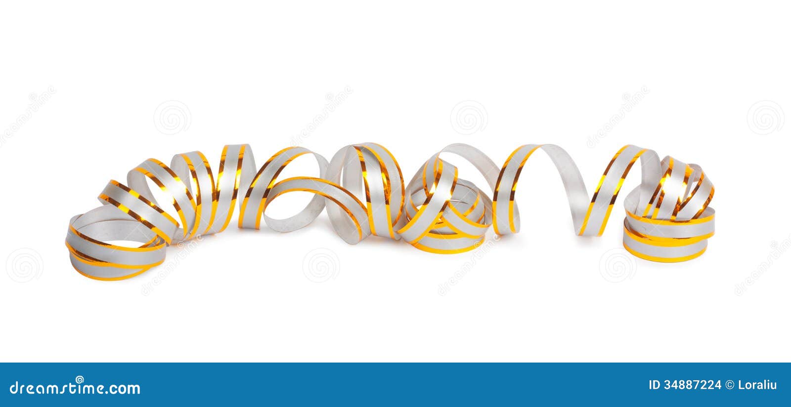 Gold Paper Horizontal Ribbon Stock Photo - Image of gift, february ...