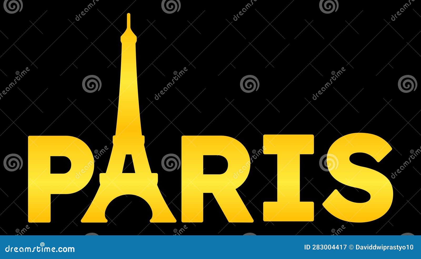 Gold Paris Writing, Letter a Like the Eiffel Tower Stock Vector ...