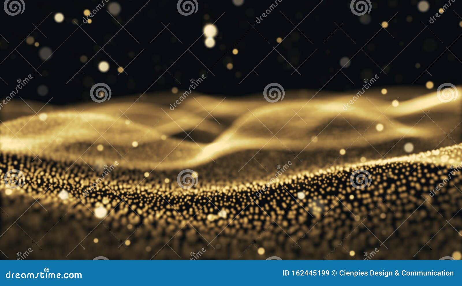 Gold Particle Abstract Wave Mesh Background Stock Image - Image of ...