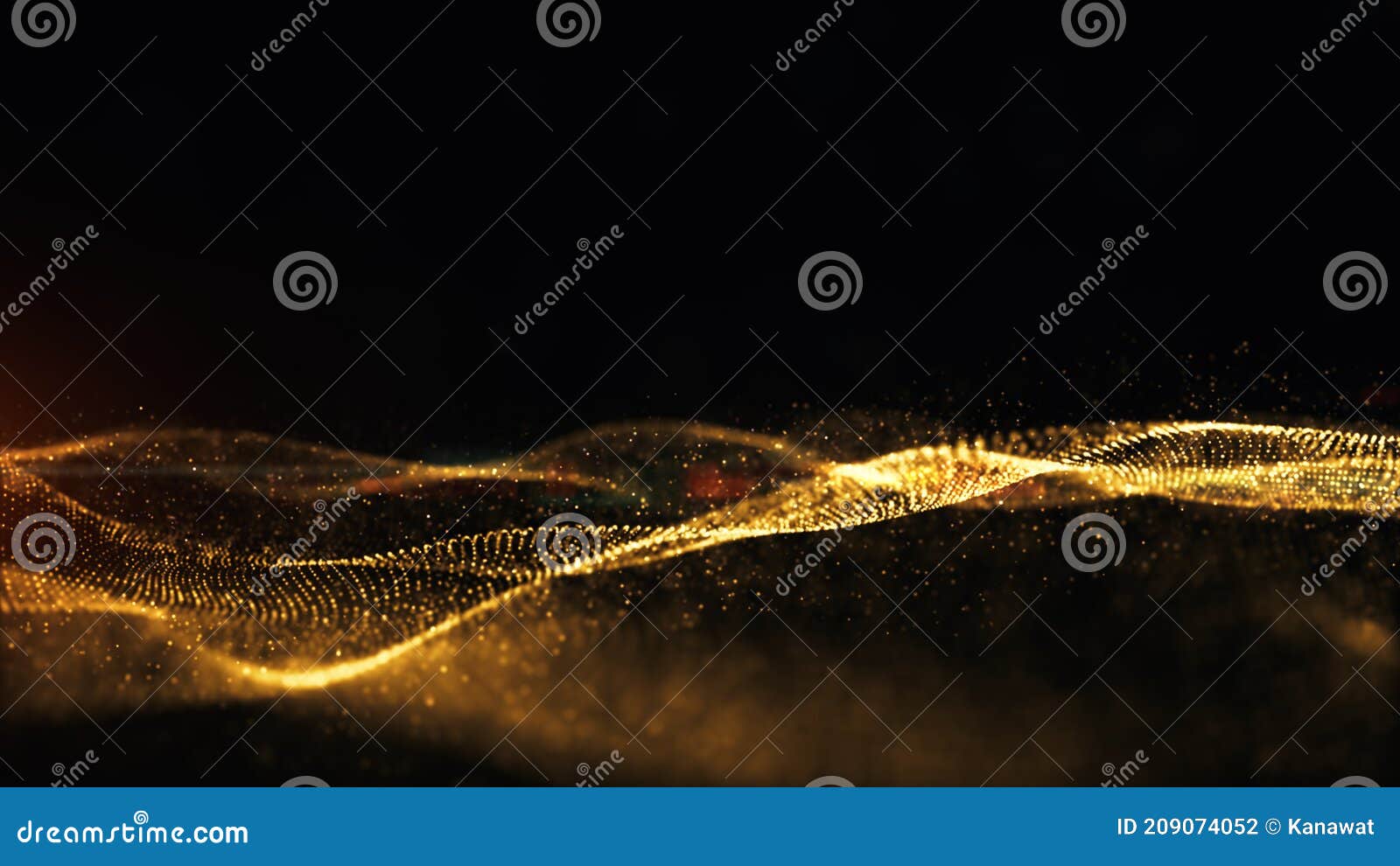 Gold Particles Sparks Animation Wave Flow Background. Flicker Particle ...