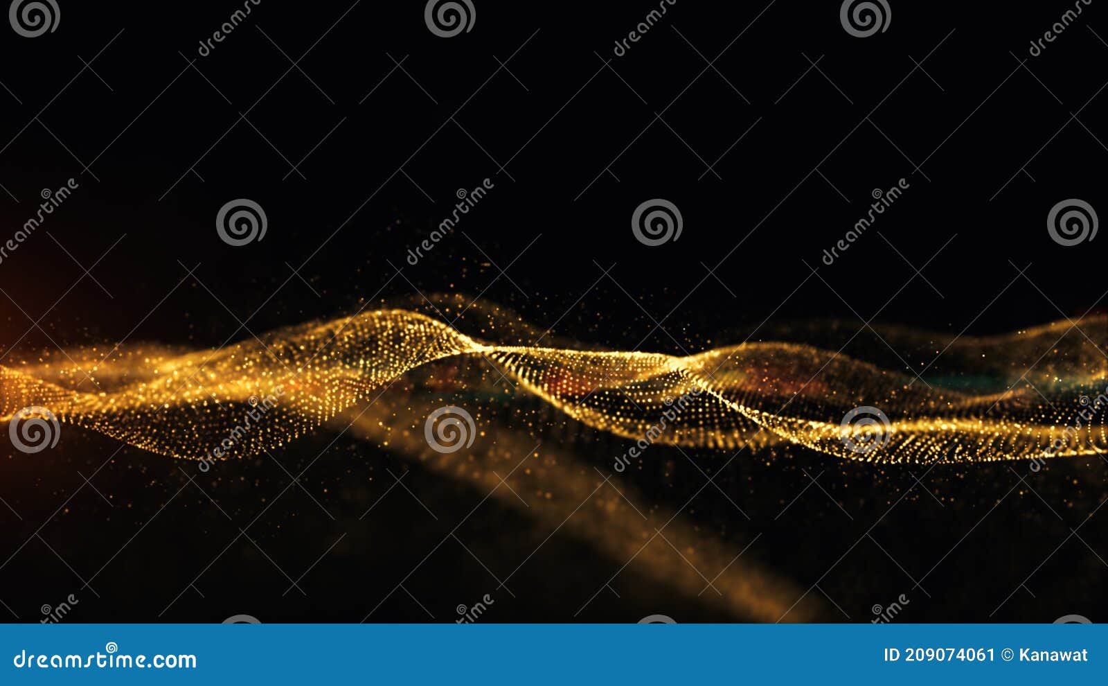 Gold Particles Sparks Animation Wave Flow Background. Flicker Particle ...