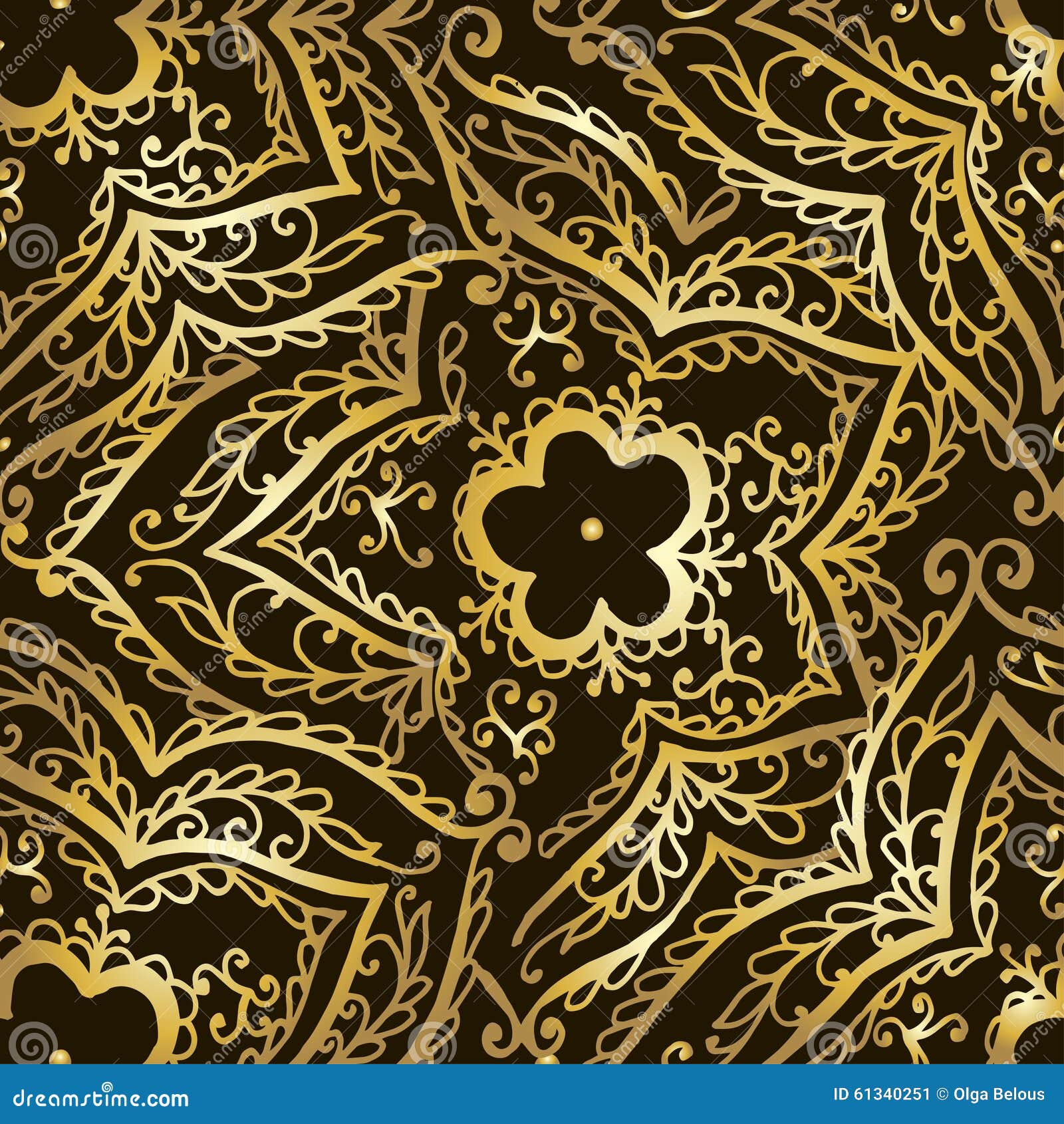 Gold Pattern on Dark Background Stock Vector - Illustration of ...