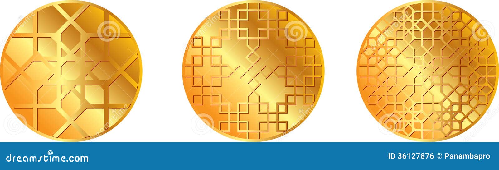 Gold pattern medal stock vector. Illustration of icon - 36127876