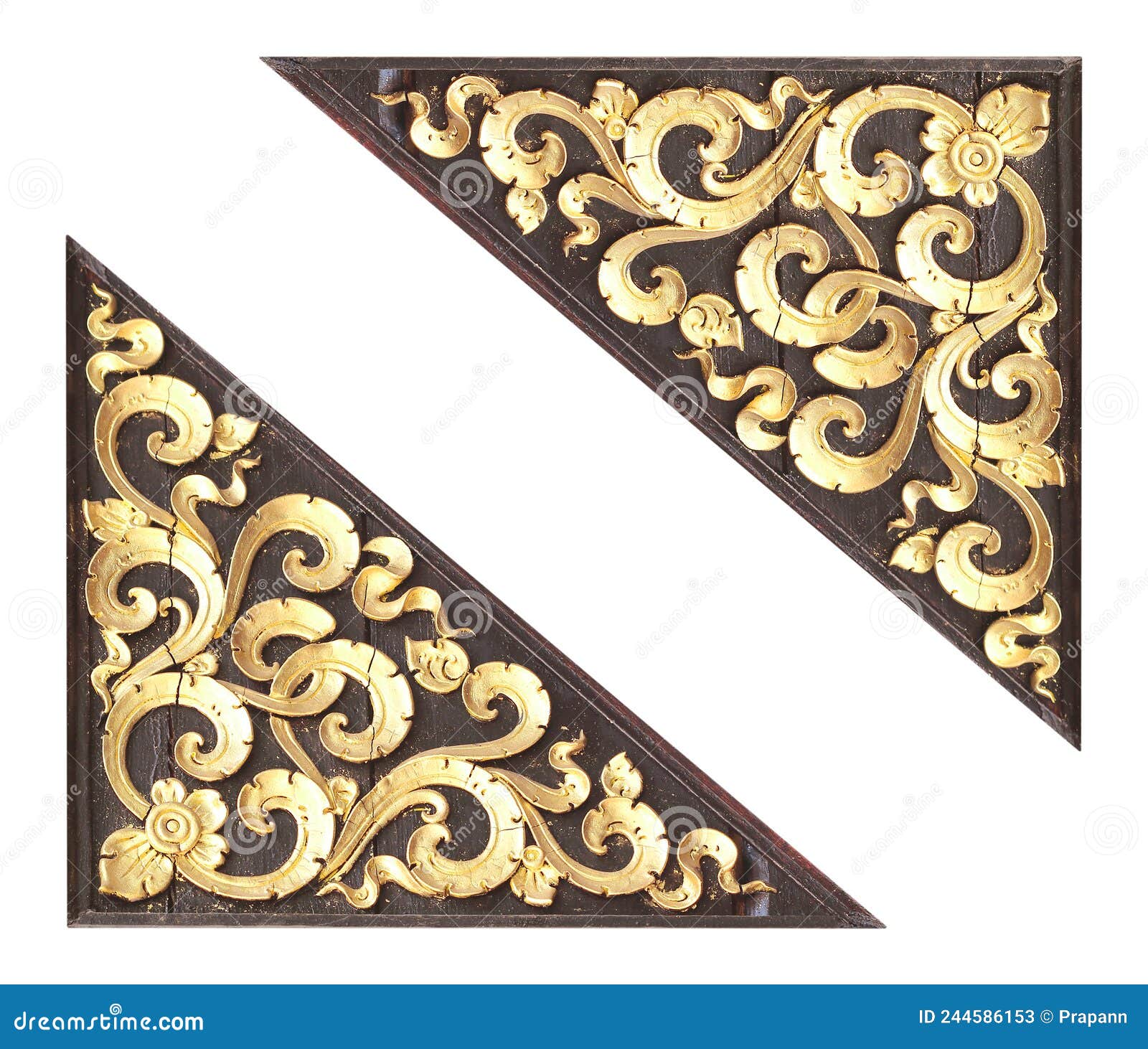 A Golden Pattern and Details of Woodon a Piece of Old Wood Stock Image ...